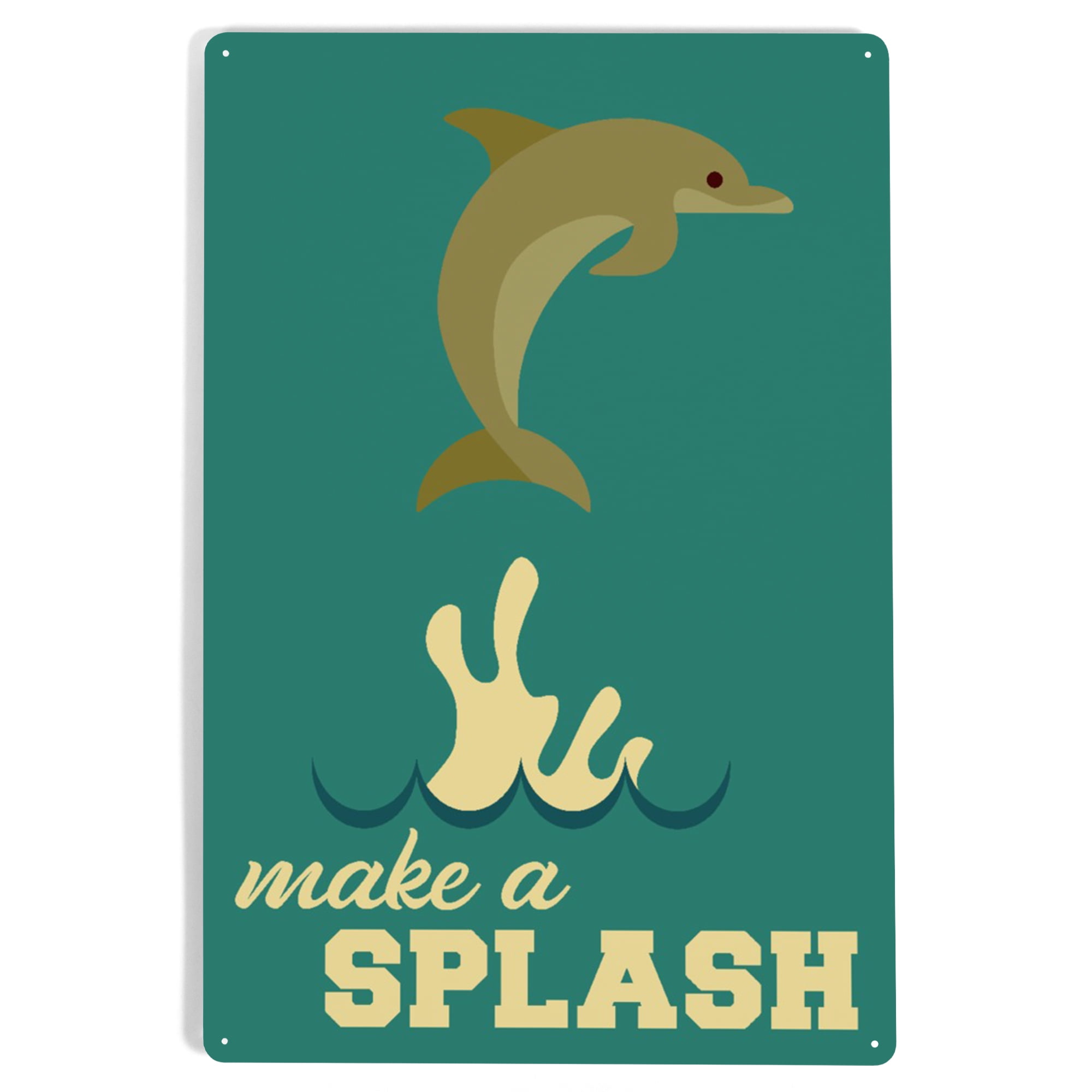 Dolphin, Geometric, Make a Splash (12x18 Aluminum Art, Indoor Outdoor ...