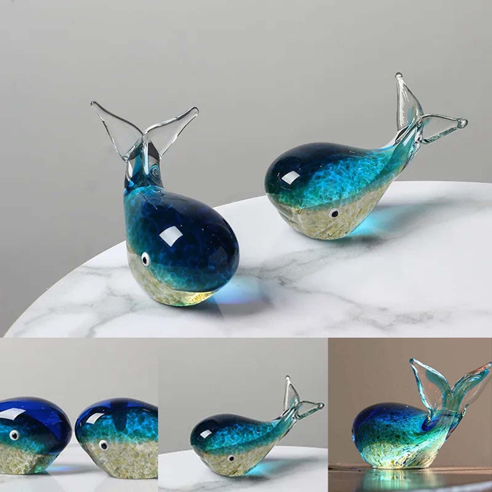 Dolphin Gifts,Small Whales Figurines,Art Decoration Ornaments Glass ...
