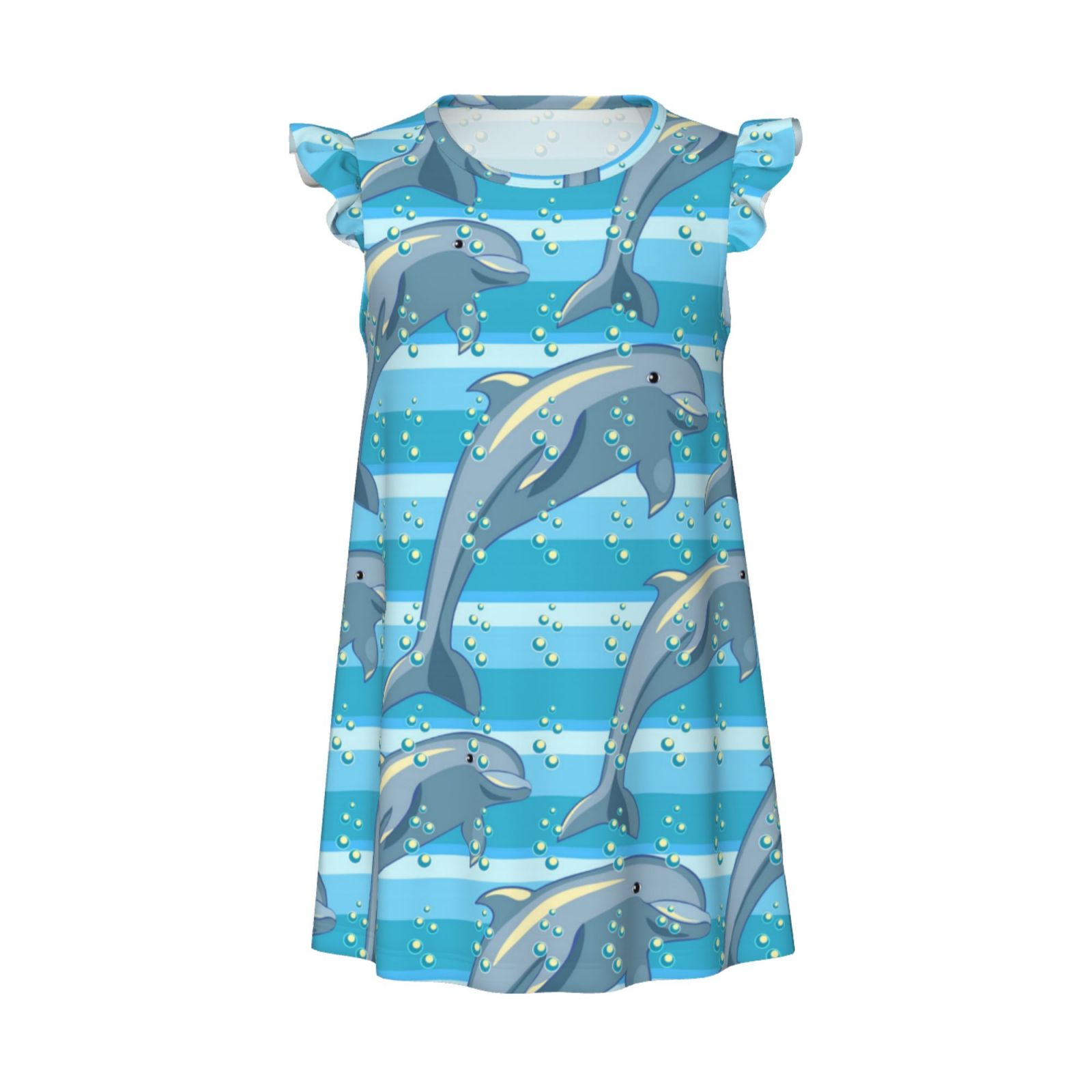 Dolphin Girls Nightgowns, Short Sleeves Princess Dress, Girls Pajamas ...