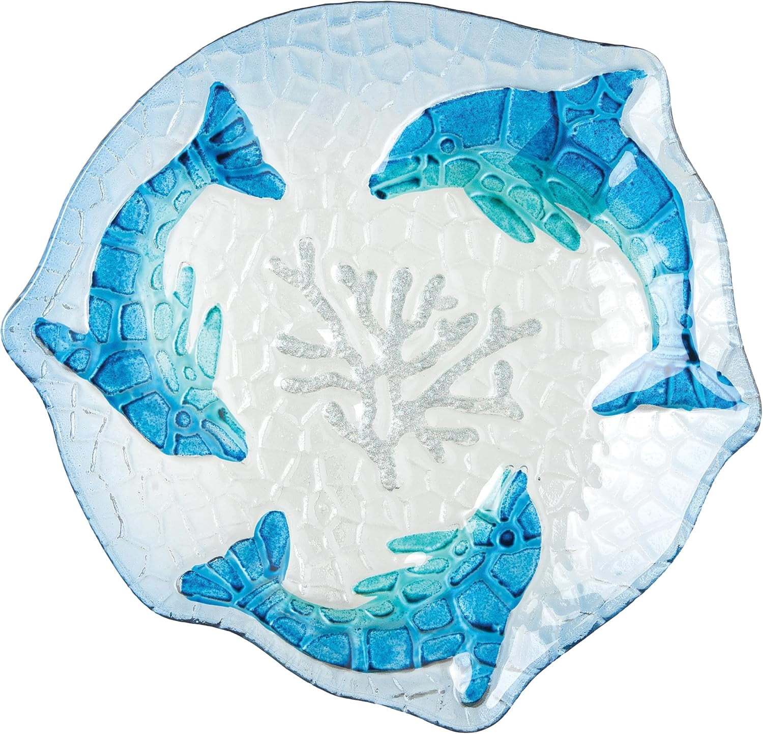 Dolphin Glass Plate Blue - Walmart.com