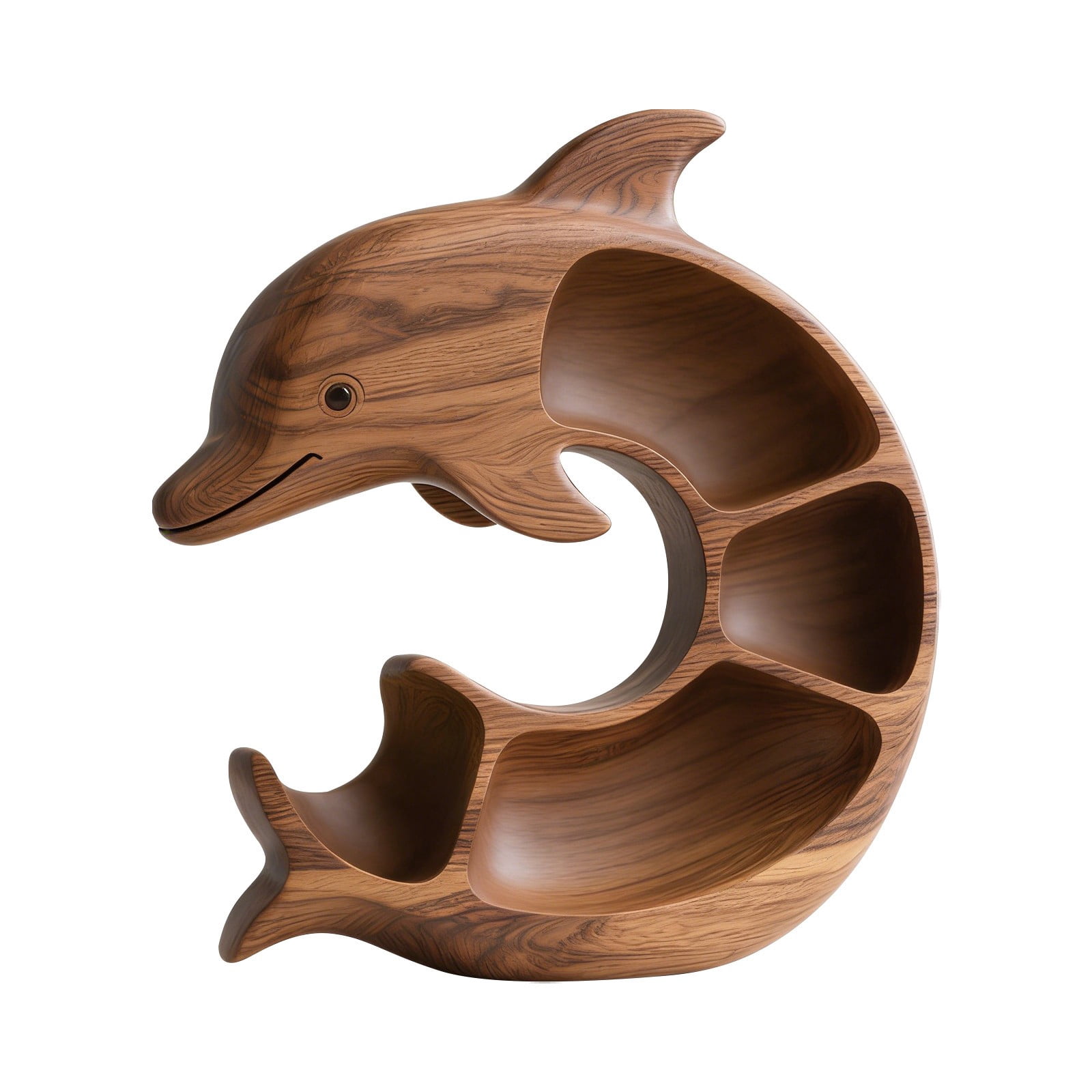 Dolphin Groove Wooden Charcuterie Board with 4 Sections, Elegant Food ...