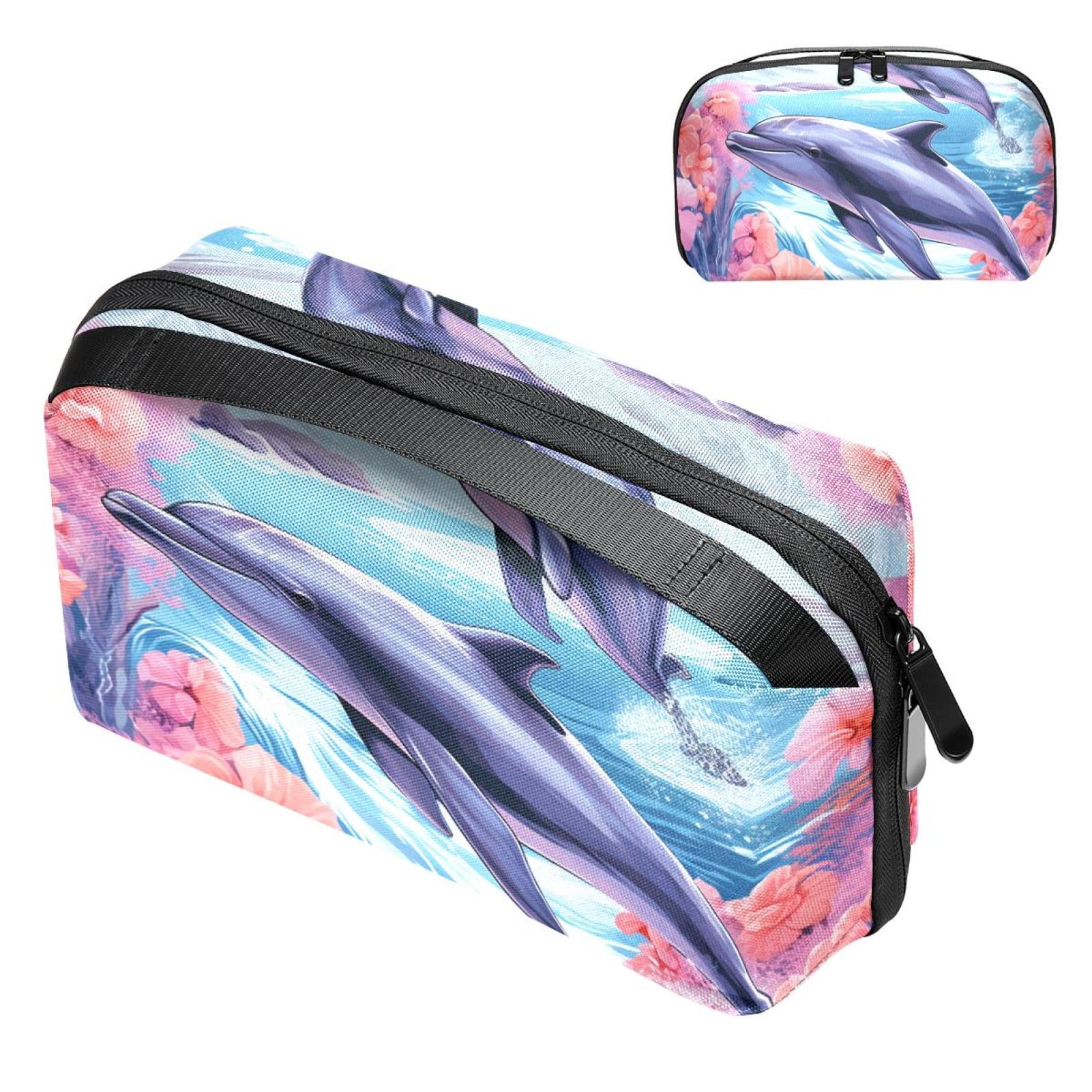 Dolphin Hard Drive and Cord Storage Organizer PC Case, Waterproof Oxford Cloth Electronic ...