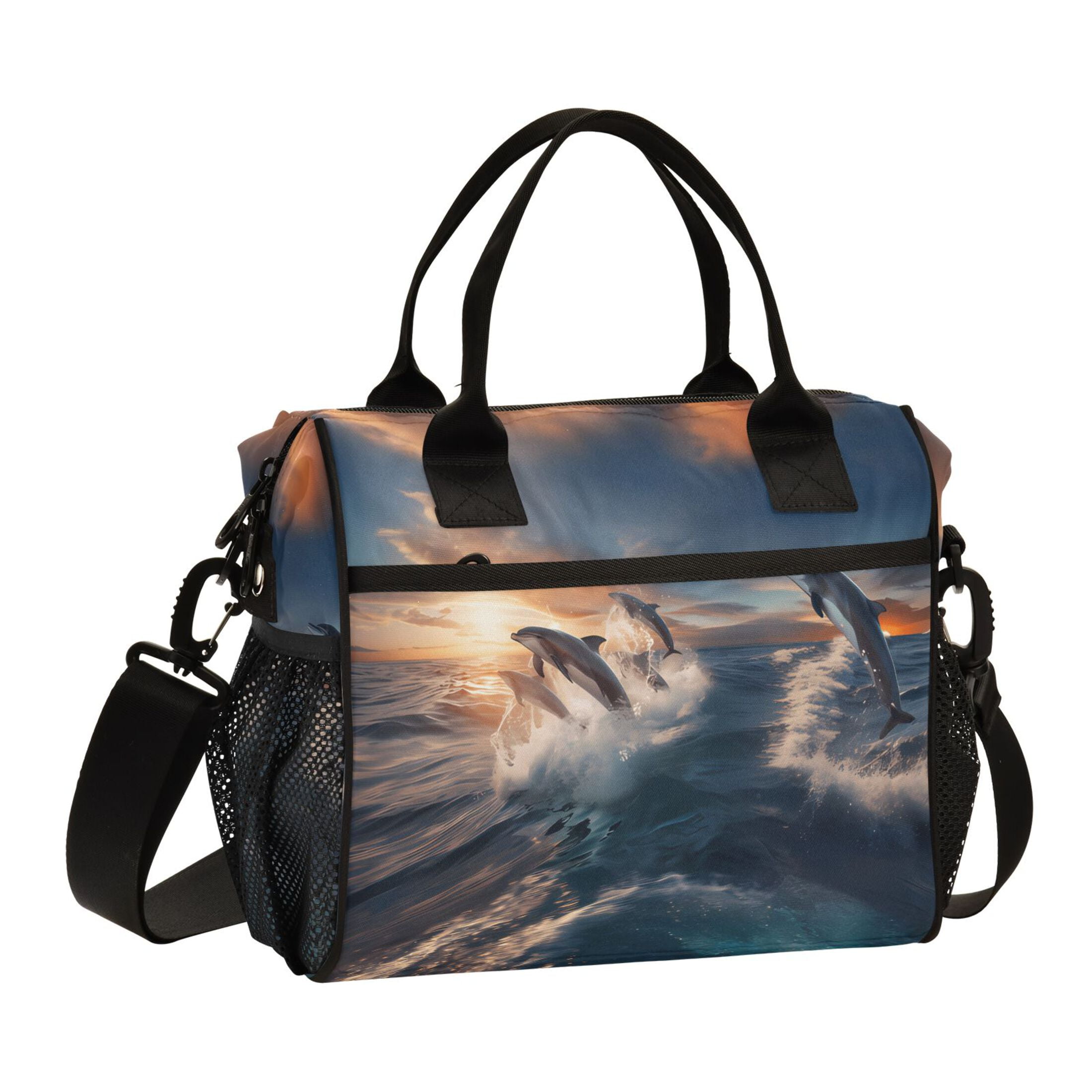 Dolphin Jump Out Sea Lunch Bag Insulated Lunch Box Leakproof Reusable ...