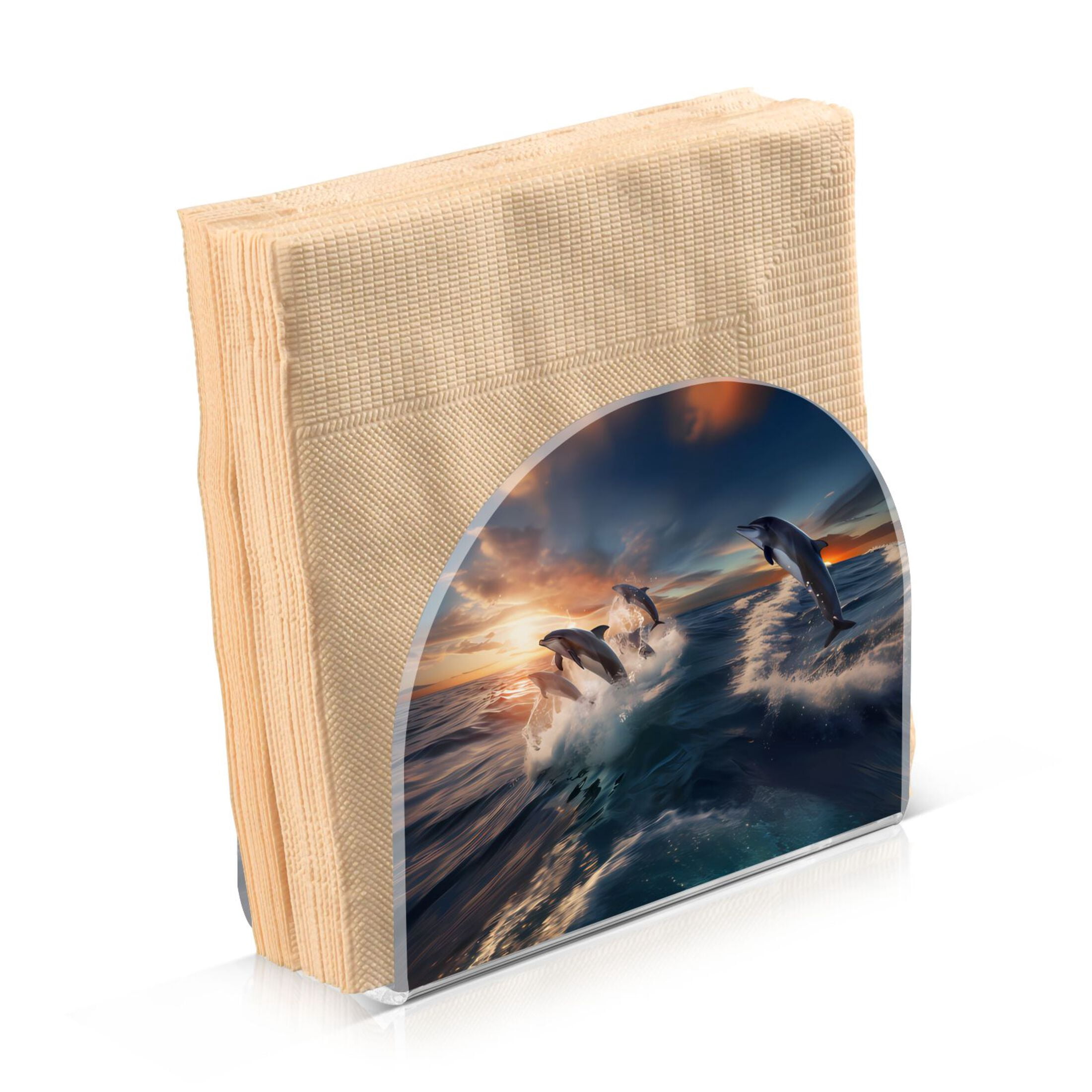 Dolphin Jump Out Sea Napkin Holder for Table Acrylic Clear Tissue ...