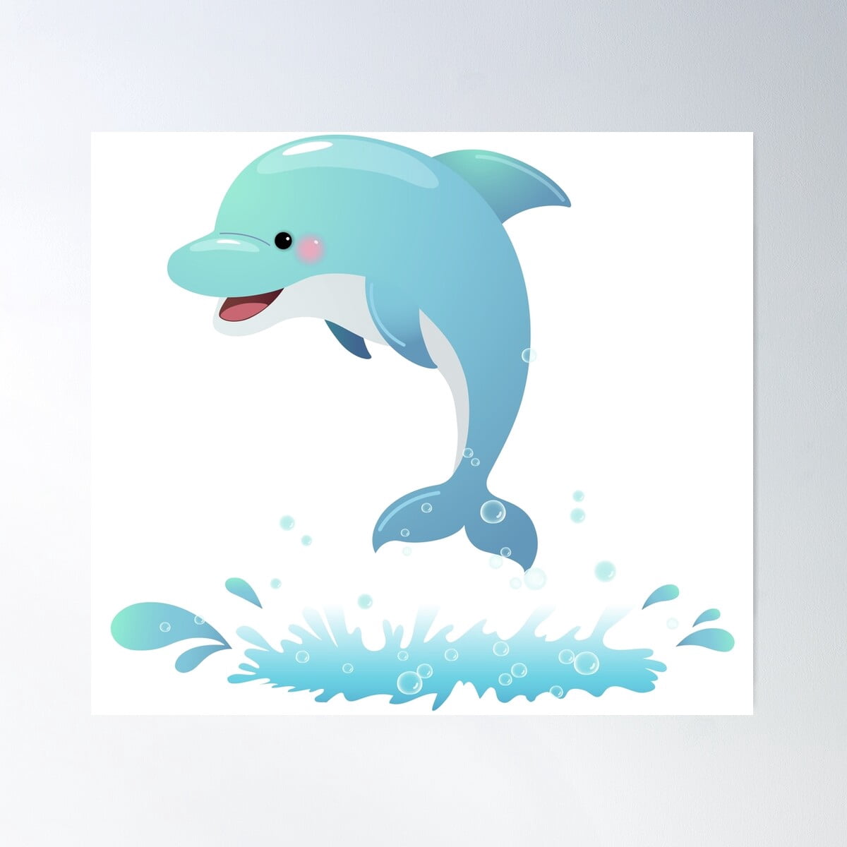 Dolphin Jumping Cute Dolphin Jumping Funny Dolphin Jumping Poster Wall ...