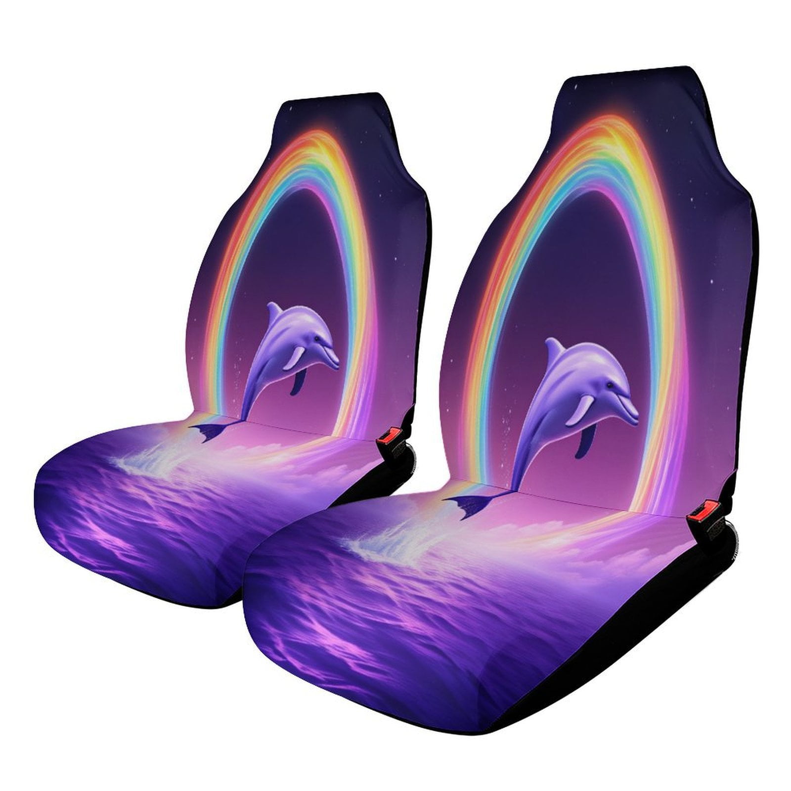 Dolphin Jumping in Rainbow Vortex-2 Car Seat Covers,Universal Auto ...