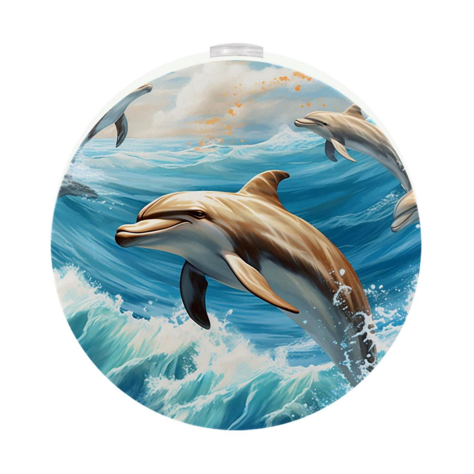 Dolphin LED Night Light - 2 Pack Small Wall Light with Induction ...