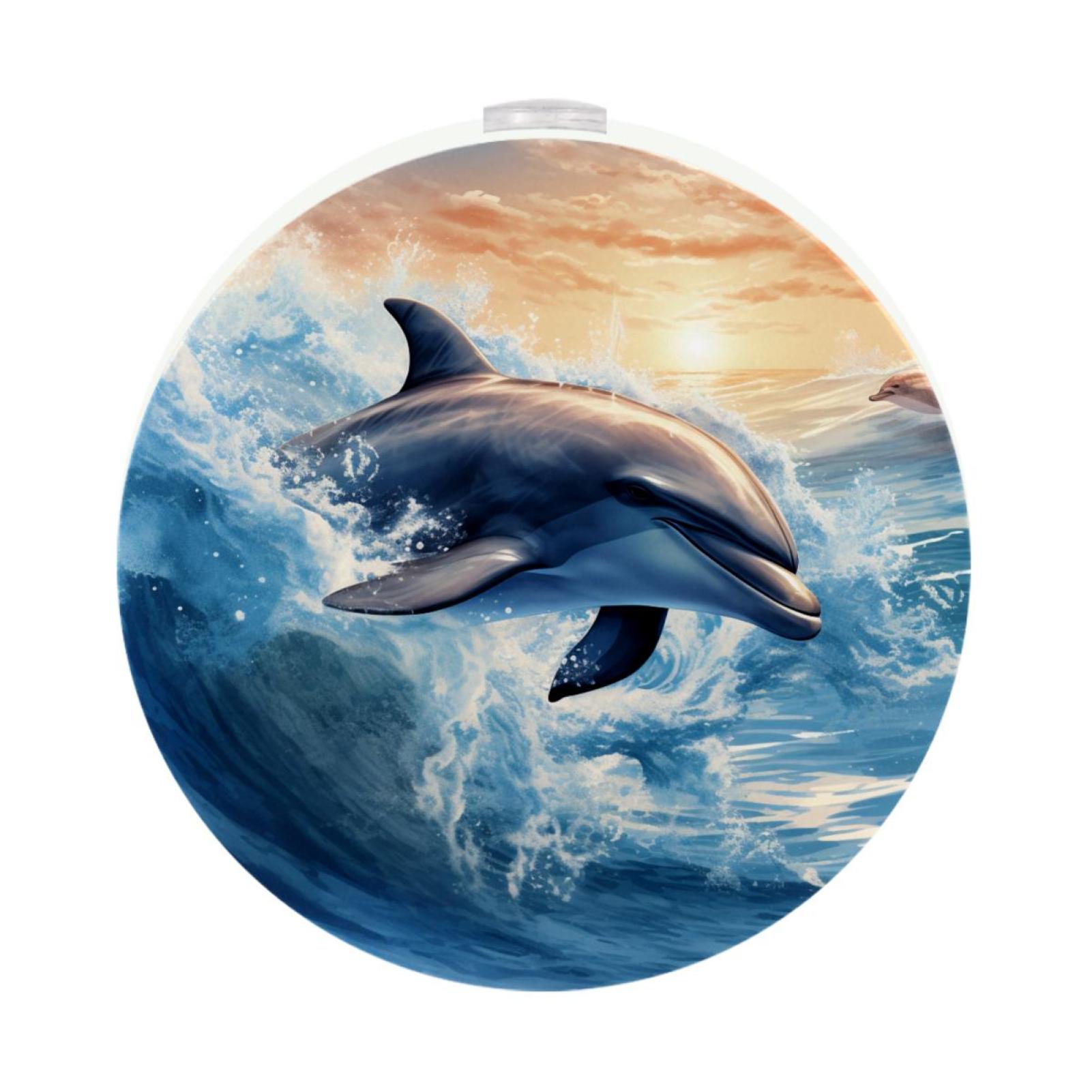 Dolphin LED Night Light Set - Inductive Control, ABS Material, Wall ...
