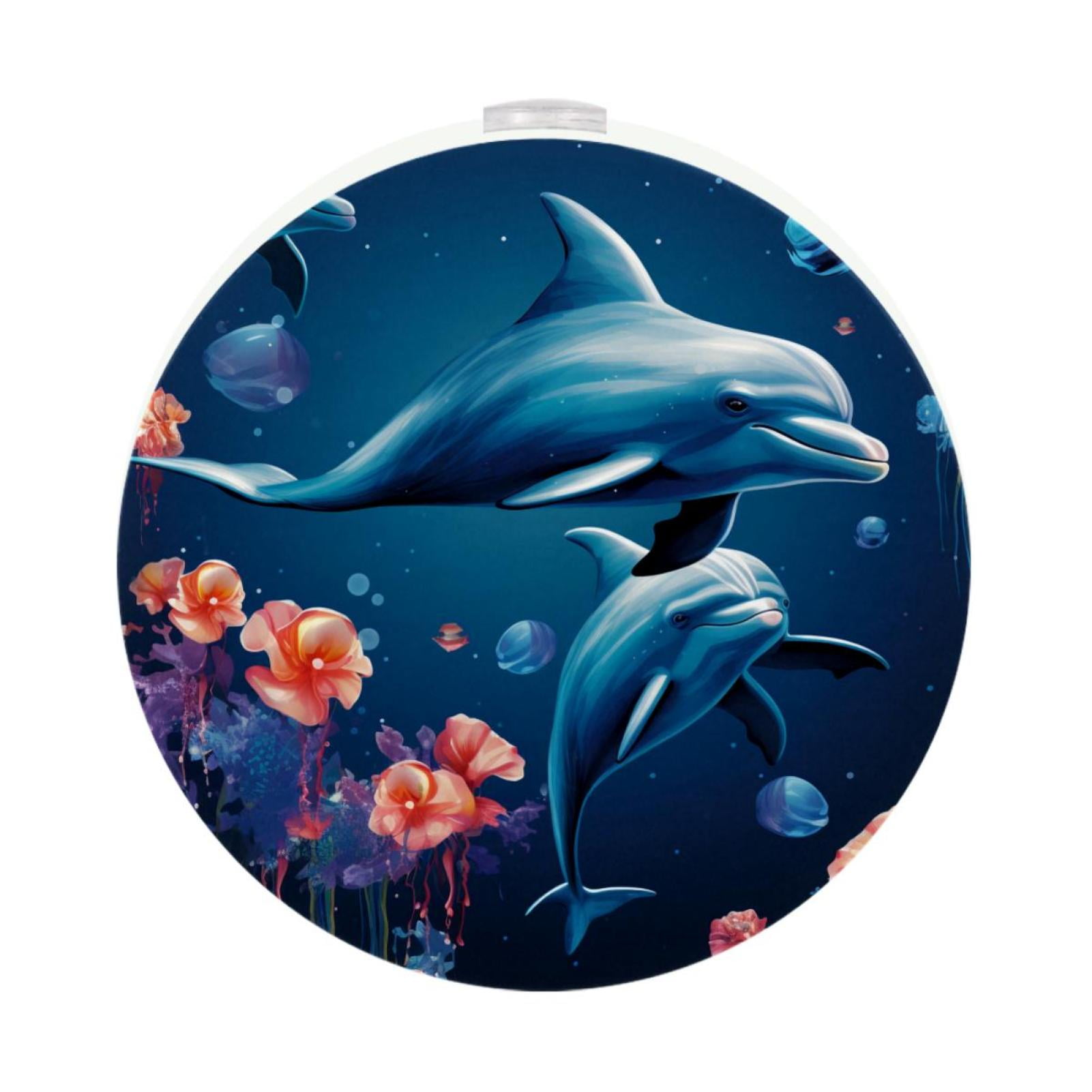 Dolphin LED Night Lights Set of 2, Induction Light Control, ABS Material, Room Lights - Walmart.com