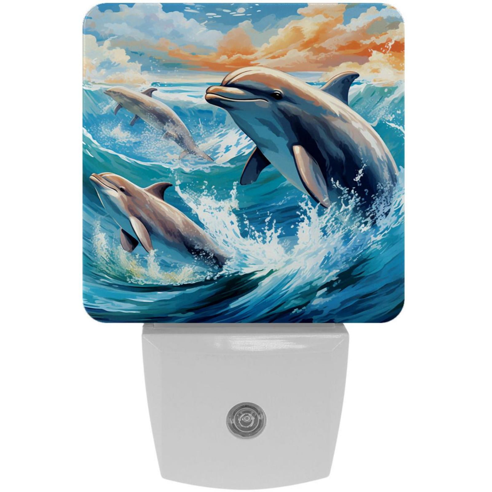 Dolphin LED Square Night Lights - Energy Efficient and Sleek Design - for Bedroom or Living Room ...