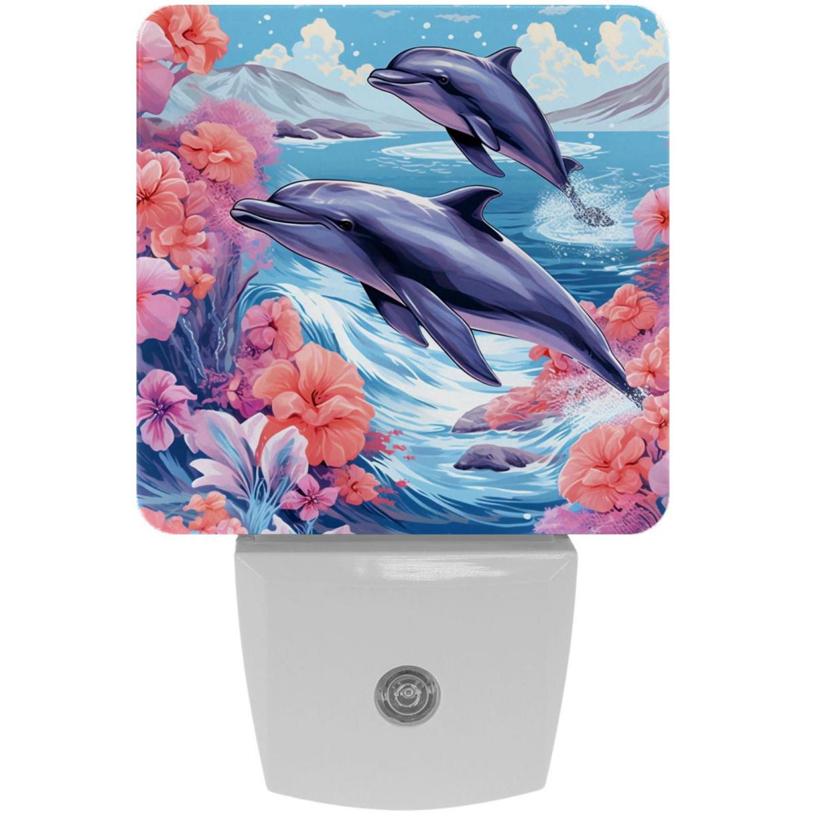 Dolphin LED Square Night Lights - Modern Design, Soft Glow, Energy ...