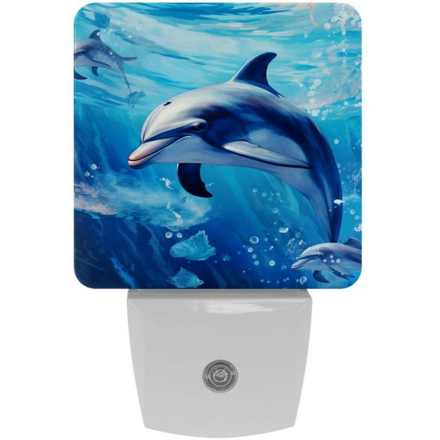 Dolphin LED Square Night Lights - Modern Design, Soft Glow, Energy ...