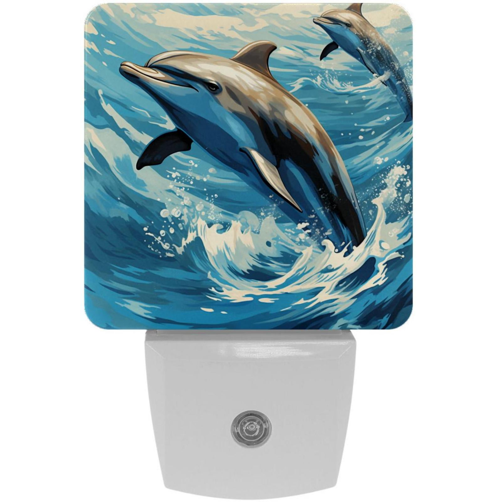 Dolphin LED Square Night Lights - Portable and Stylish for Bedroom and ...