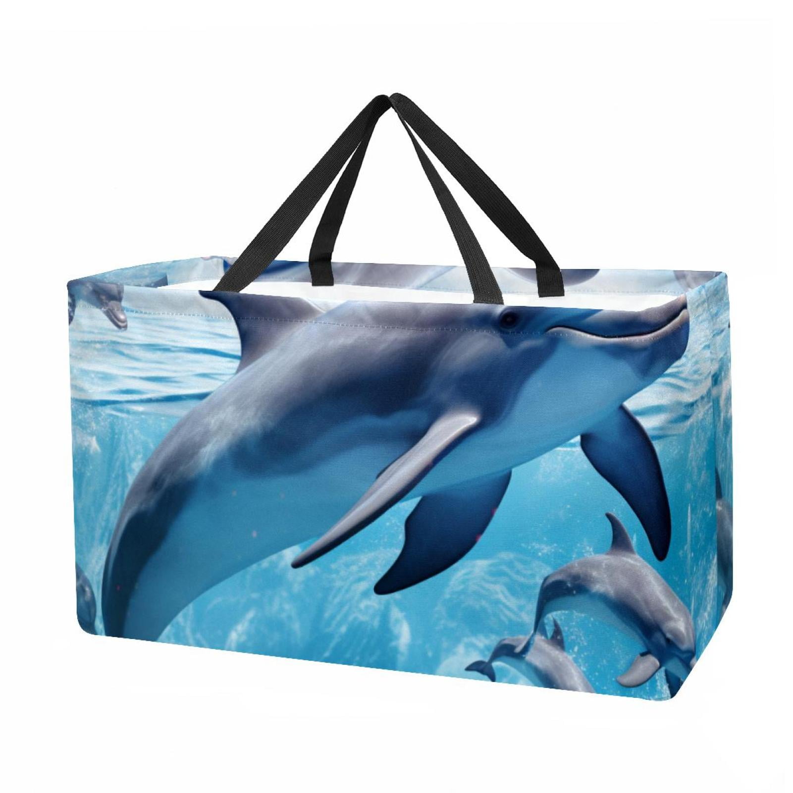 Dolphin Large Capacity Foldable Reusable Oxford Cloth Laundry Basket ...