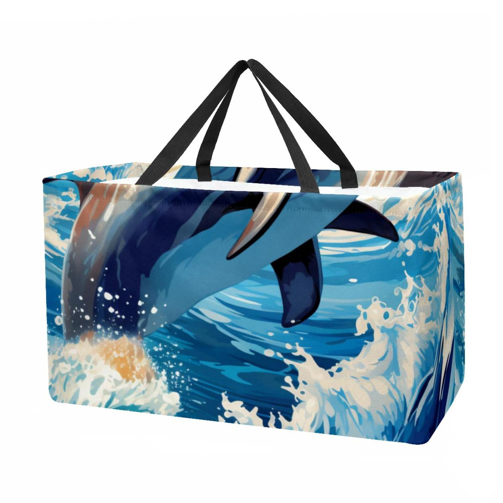 Dolphin Large Capacity Reinforced Oxford Cloth Storage Bin - Reusable ...