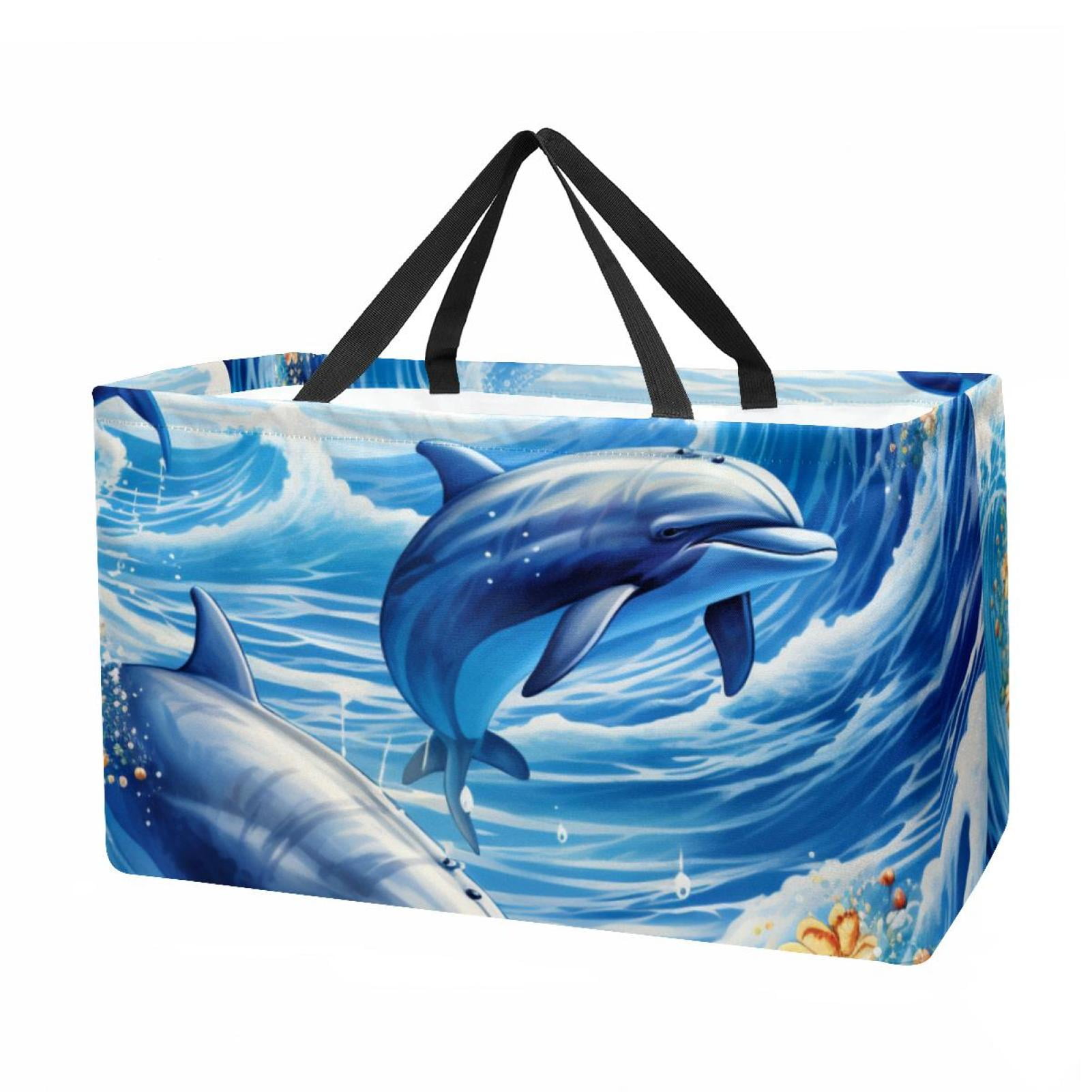 Dolphin Large Capacity Reusable Foldable Laundry Bag & Picnic Basket ...