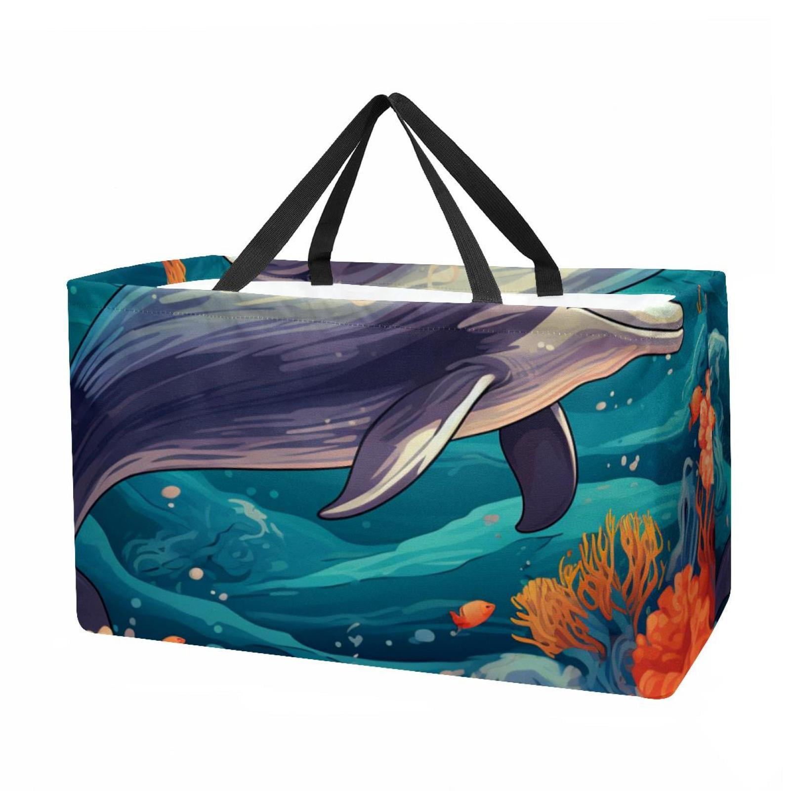 Dolphin Large Capacity Reusable Foldable Laundry Organizer Bag with ...