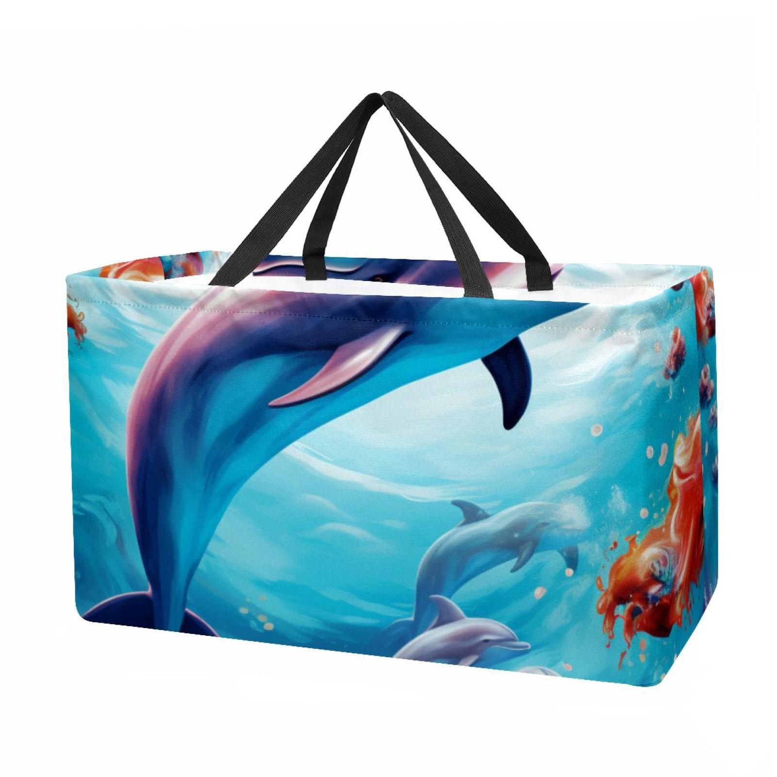 Dolphin Large Capacity Reusable Foldable Oxford Cloth Grocery Baskets ...