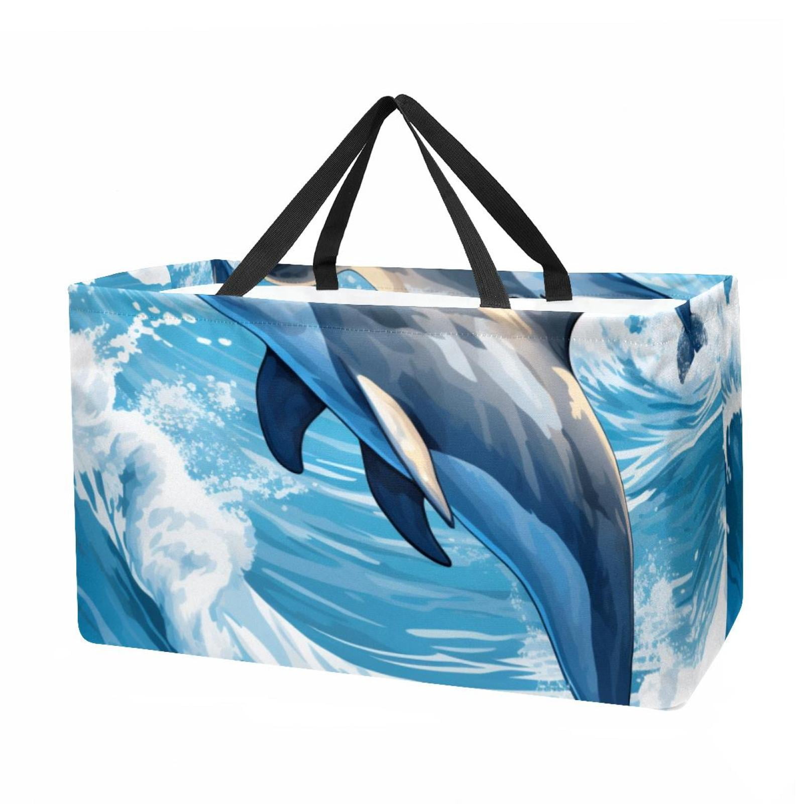 Dolphin Large Capacity Reusable Laundry Bag – Foldable Oxford Cloth ...