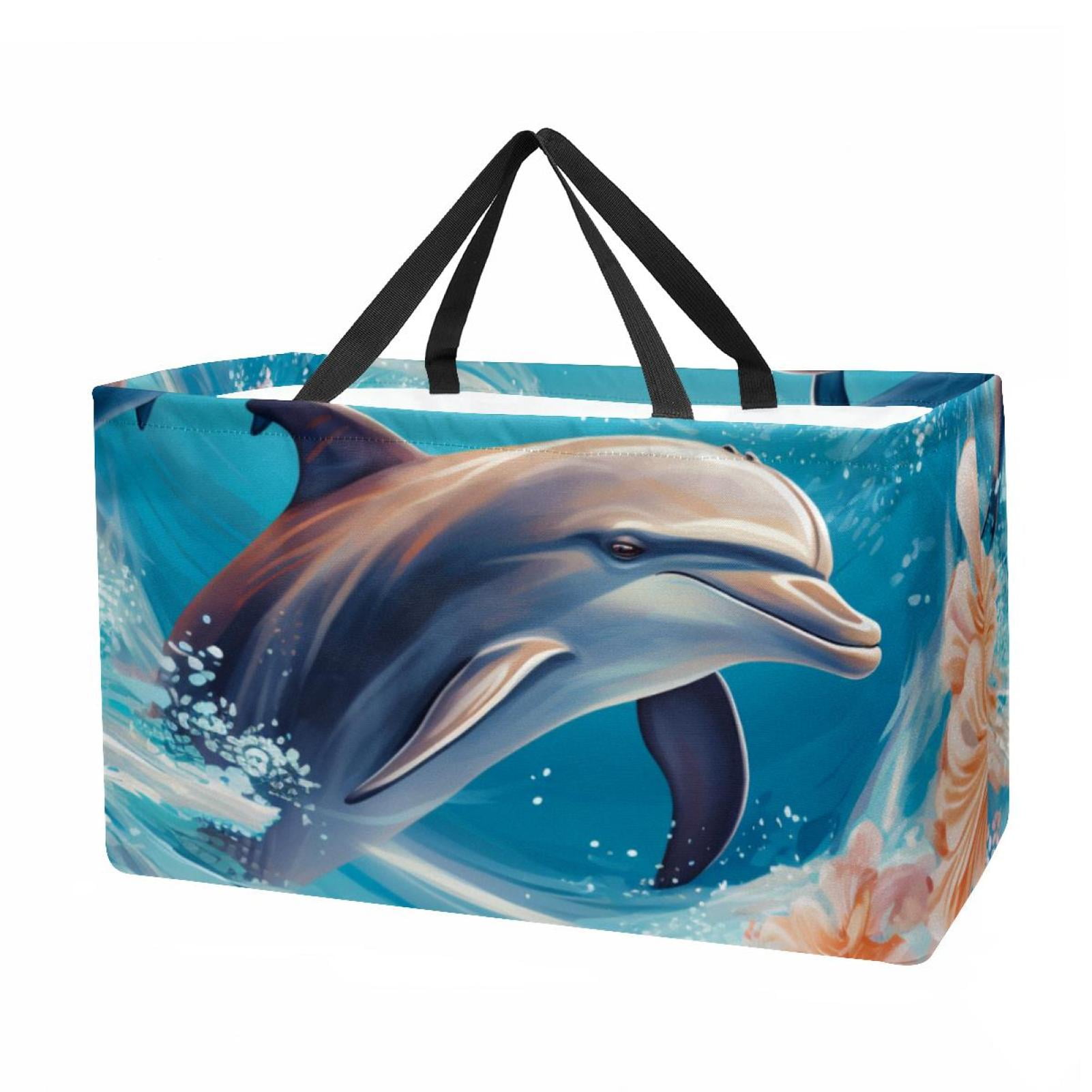 Dolphin Large Capacity Reusable Oxford Cloth Picnic Baskets Storage ...