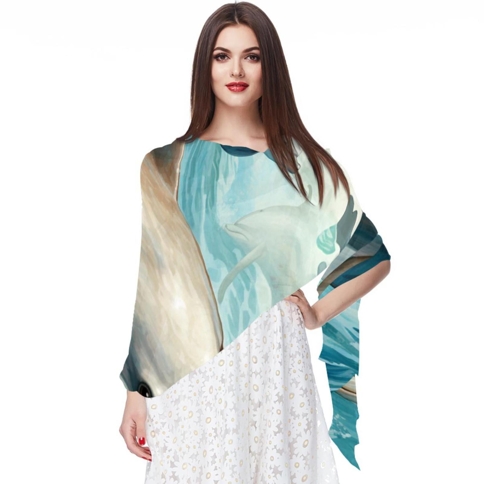 Dolphin Light and Breathable Chiffon Yarn Silk scarf for Women ...