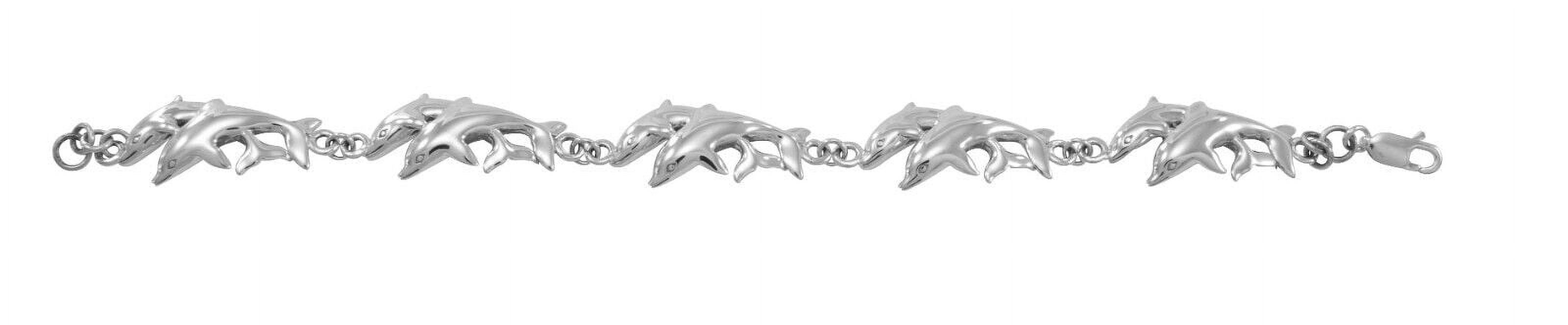 Dolphin Link 925 Sterling Silver Link Bracelet Fine Sea Life Totem ...