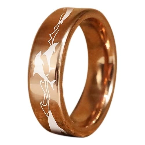 Dolphin Lovers Golden Wedding Ring Dolphin Ring Ocean Engagement Ring ...