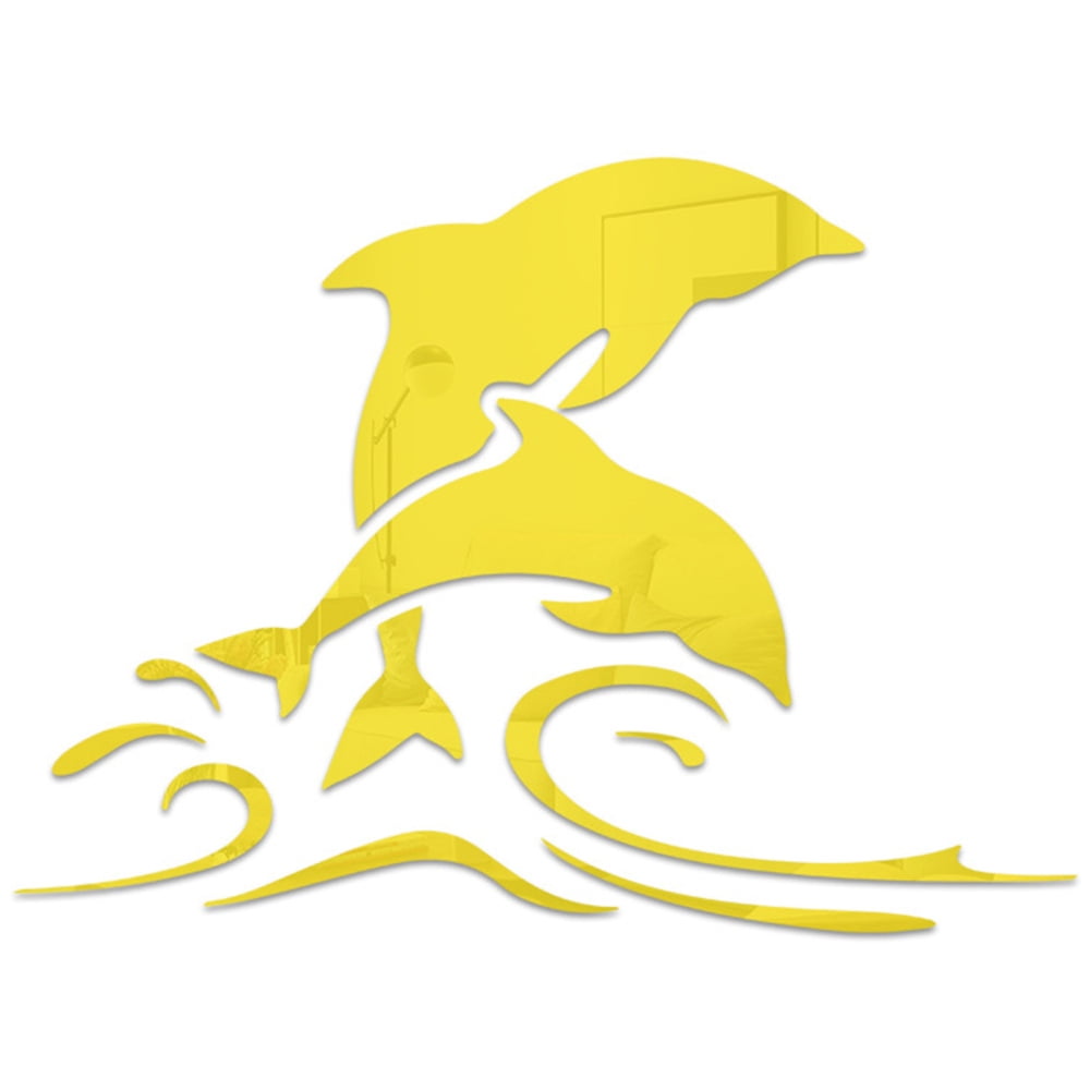 Dolphin Mirror Wall Stickers Acrylic Mirror Wall Sticker Decal For ...