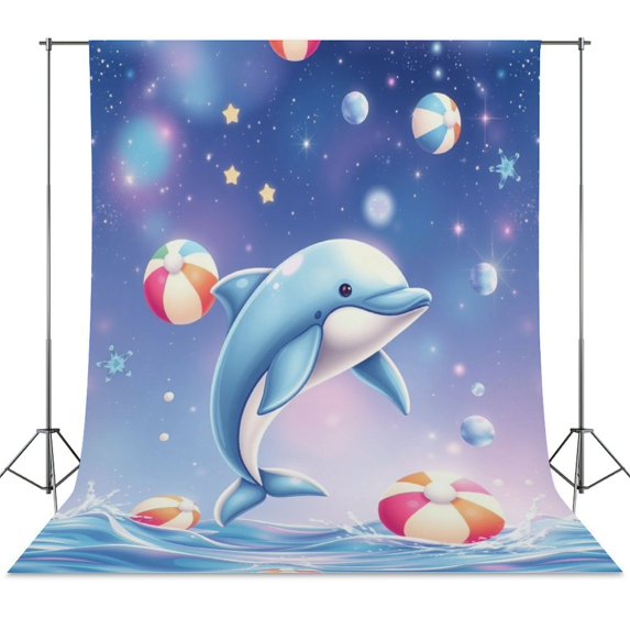 Dolphin Ocean Fun Party Backdrop Birthday Decoration Backgrounds for ...