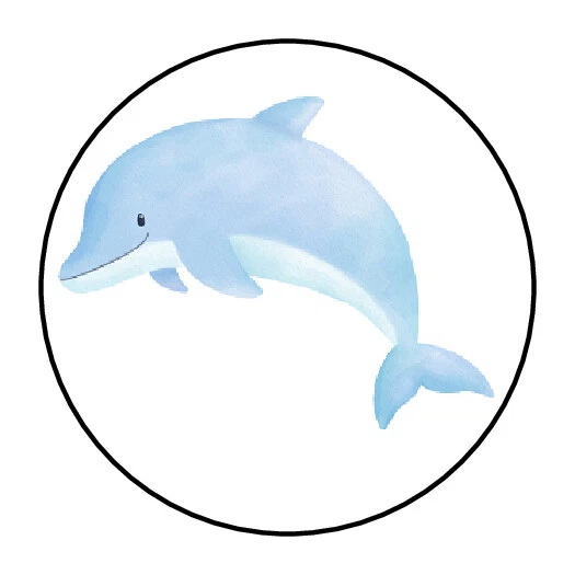 Dolphin Ocean Party Favors Labels Round Stickers Phone Decal Water ...