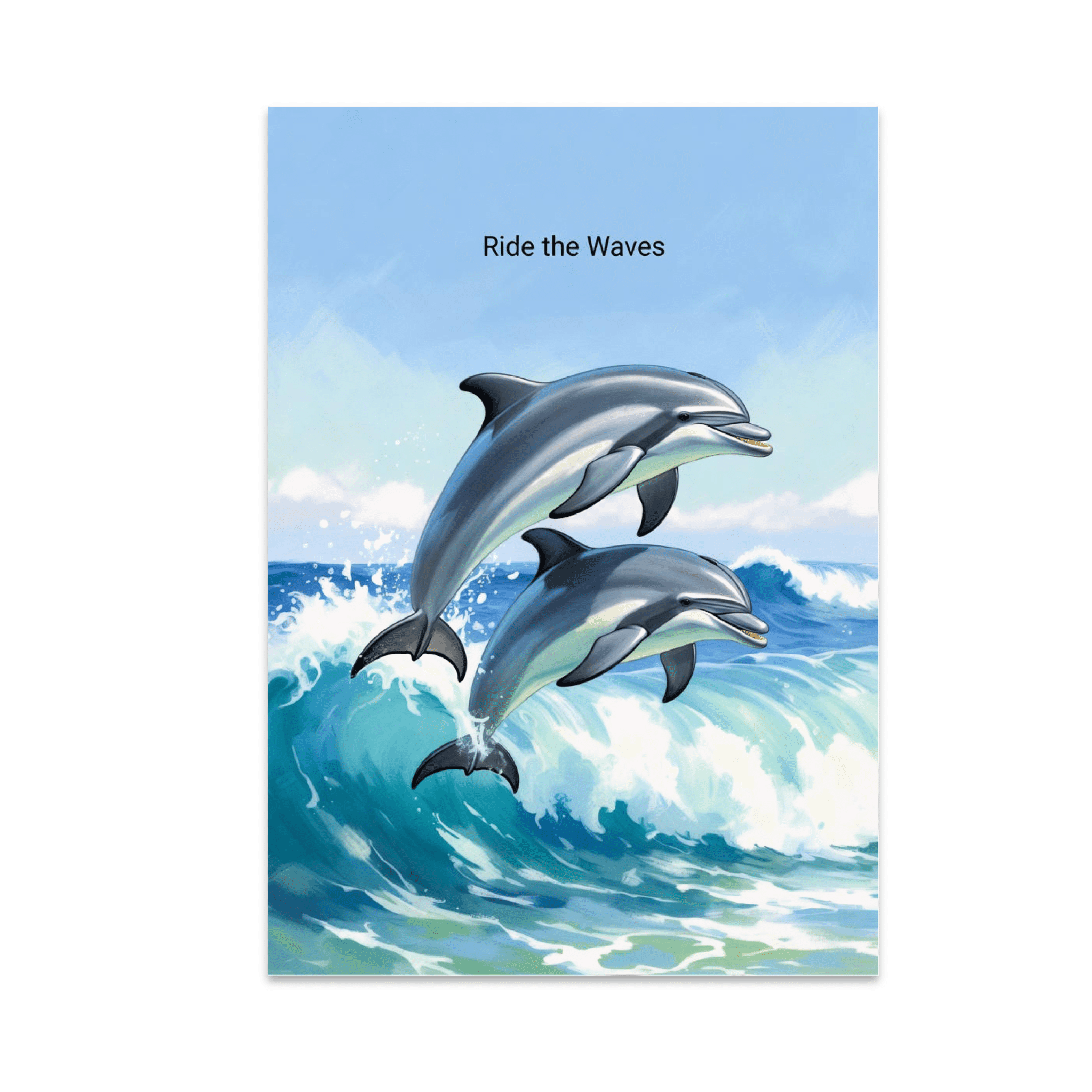 Dolphin Ocean Print Poster - Coastal Decor Enthusiast - 13x19 Poster ...