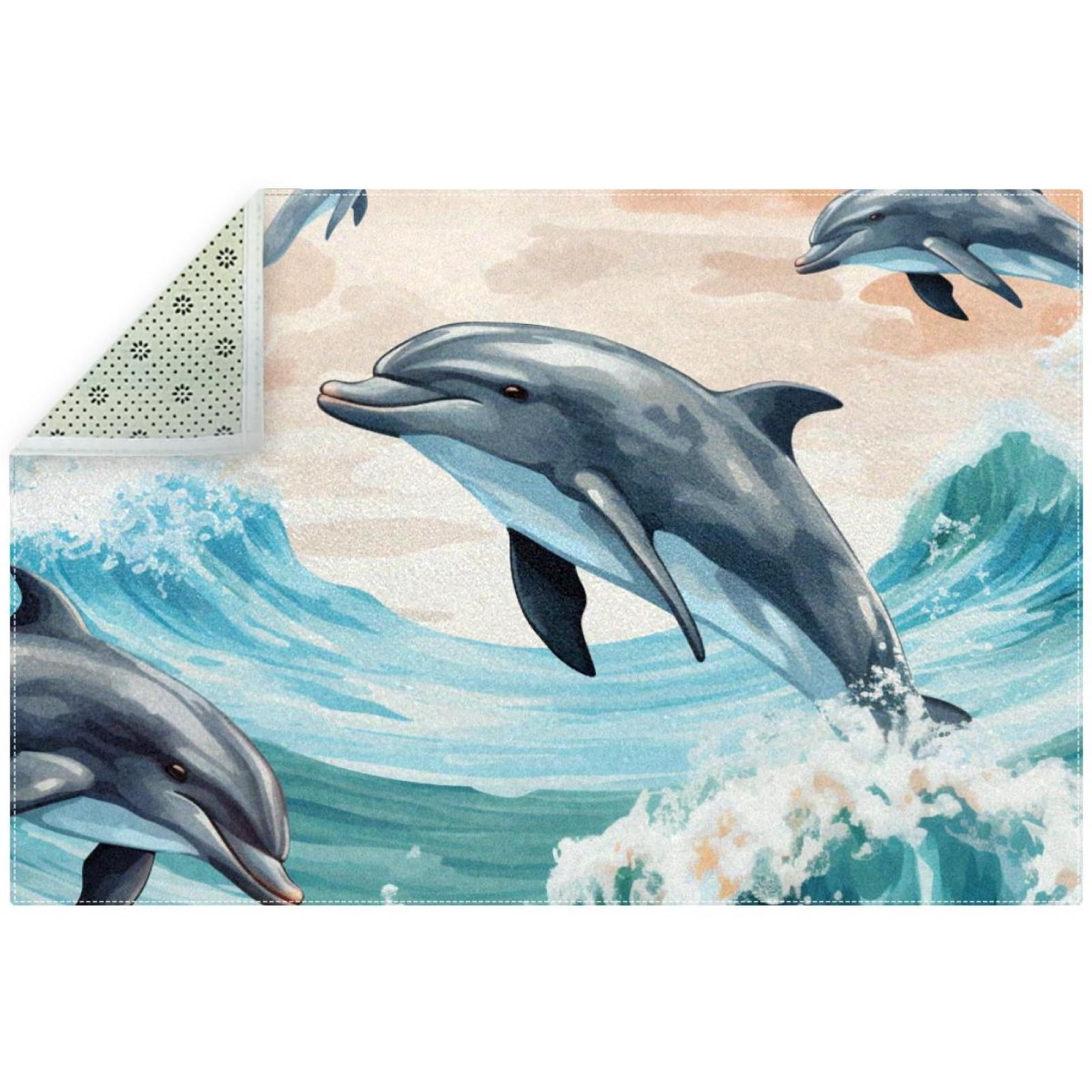 Dolphin Office Mat with Right-Angle Design - Polyester Floor Mat for ...