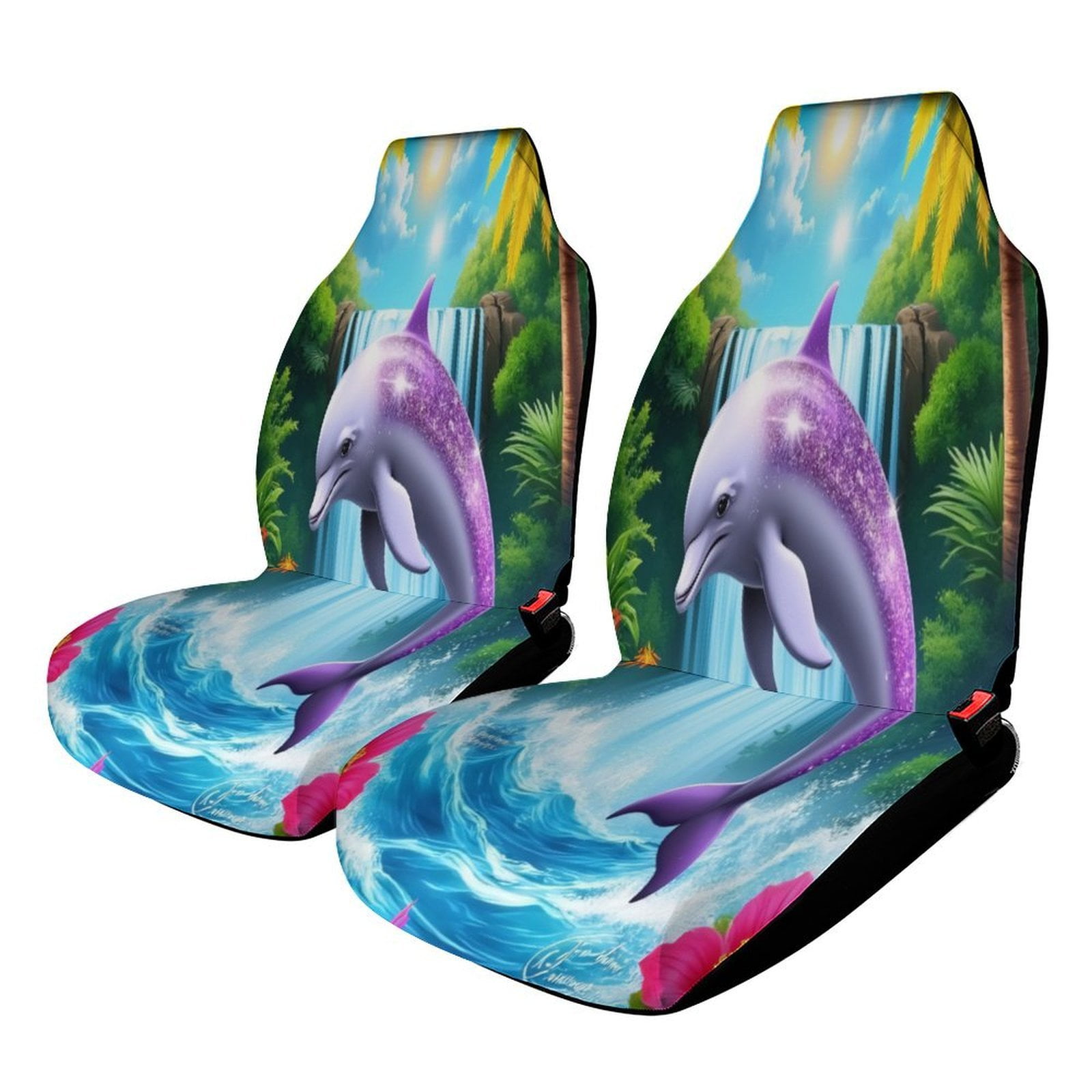 Dolphin Paradise Waterfall Set of 2 Car Seat Covers Seat for Carseats ...