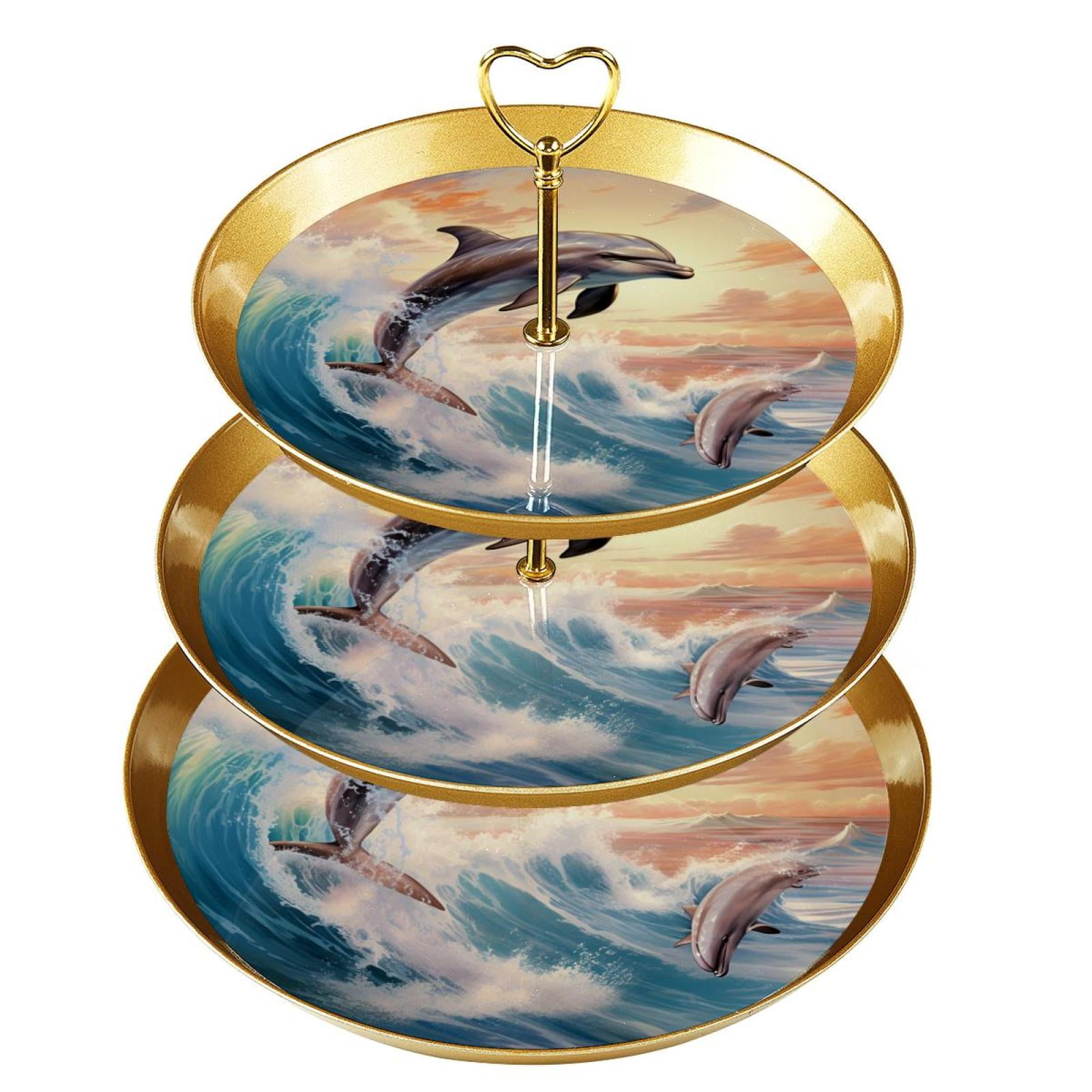 Dolphin Plastic Discs Dessert Table Holder with Iron Pillars - Elegant ...