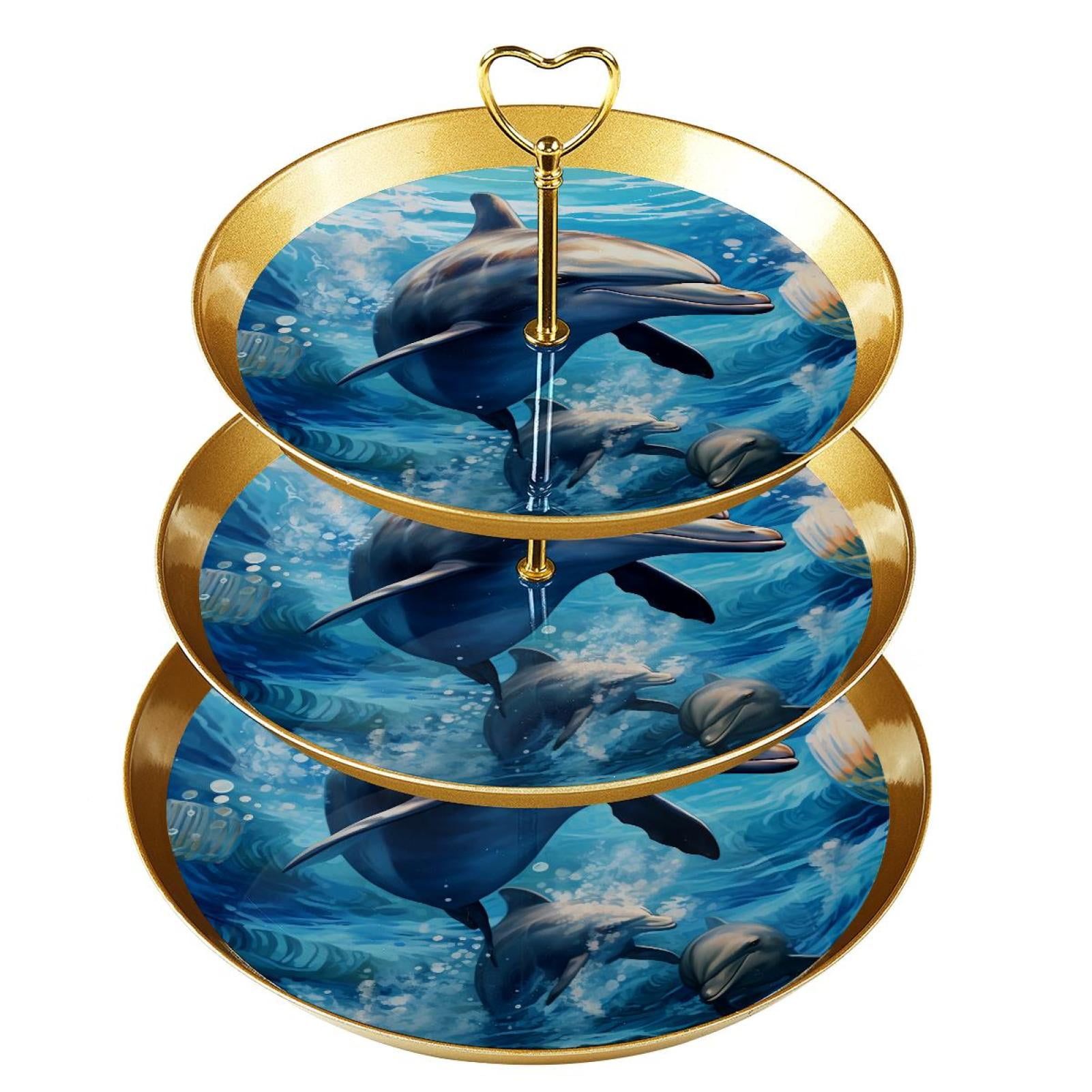 Dolphin Plastic Discs Iron Pillar Dessert Table Stand for Parties and ...