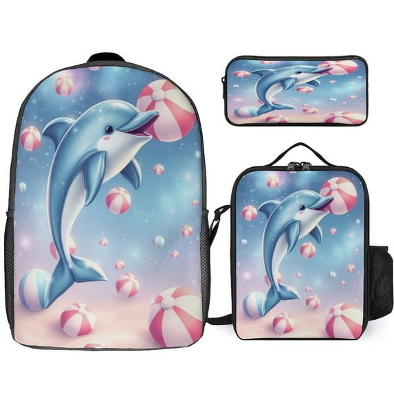 Dolphin Playful Balls Sky 3pcs/Set Student Travel Bags Laptop Daypack ...