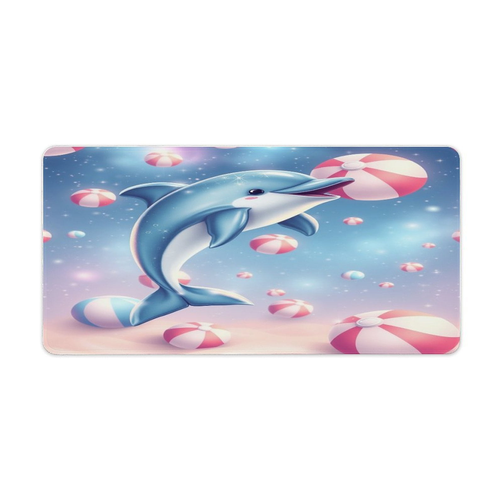 Dolphin Playful Balls Sky Computer Mouse Pad Gaming Accessories Large ...