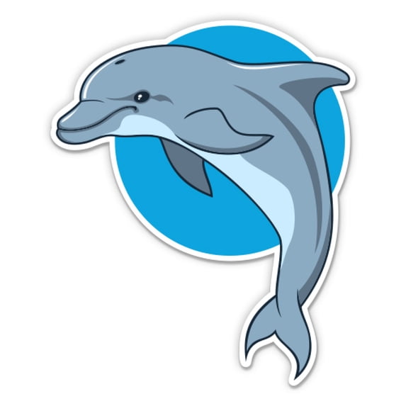 Dolphin Pretty Ocean Beach Waves - 7" Vinyl Sticker - For Car Laptop I ...