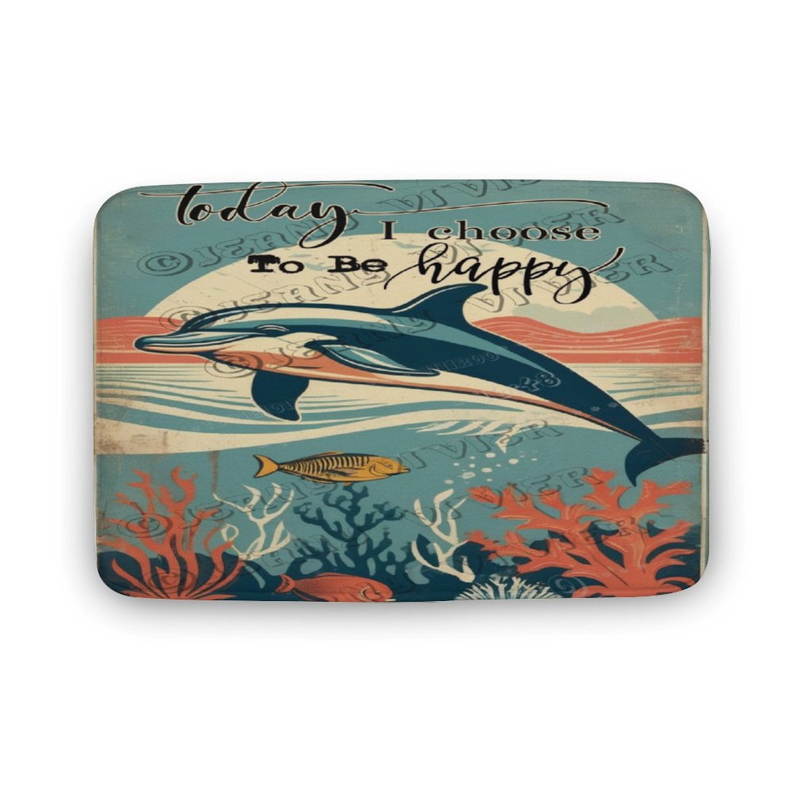 Dolphin Print Bath Mats for Bathroom Sea Life Bathroom Rugs Beach Bath ...