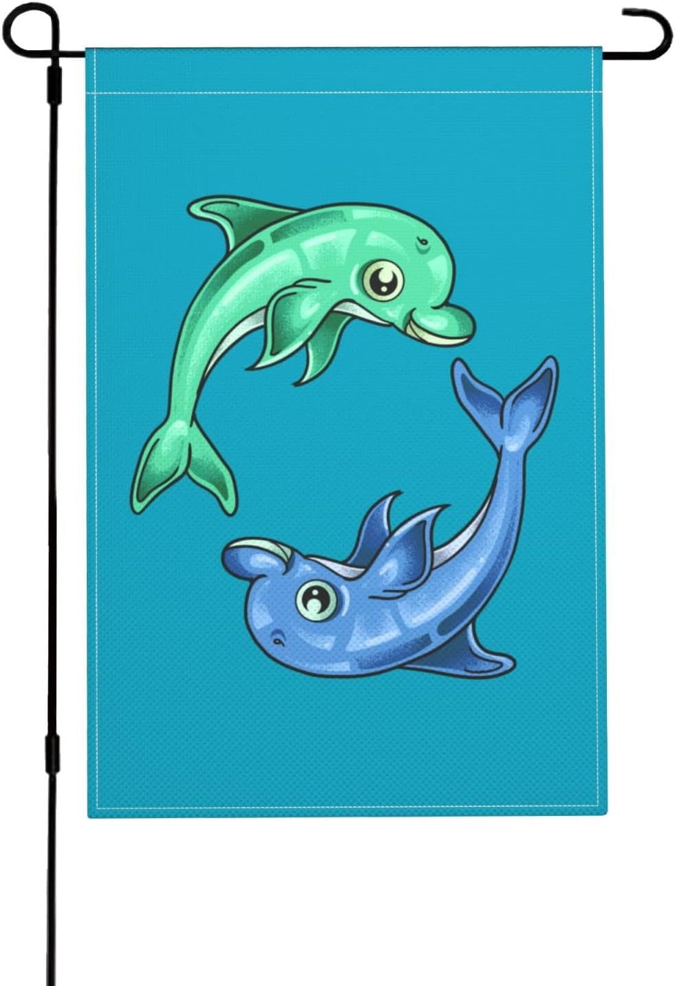 Dolphin Print Garden Flag 12x18 Inch Double Sided Burlap Small Outdoor ...