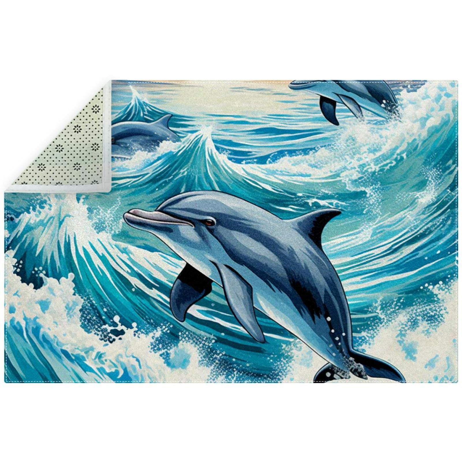 Dolphin Rectangular Polyester Office Rug for Home and Commercial Use ...