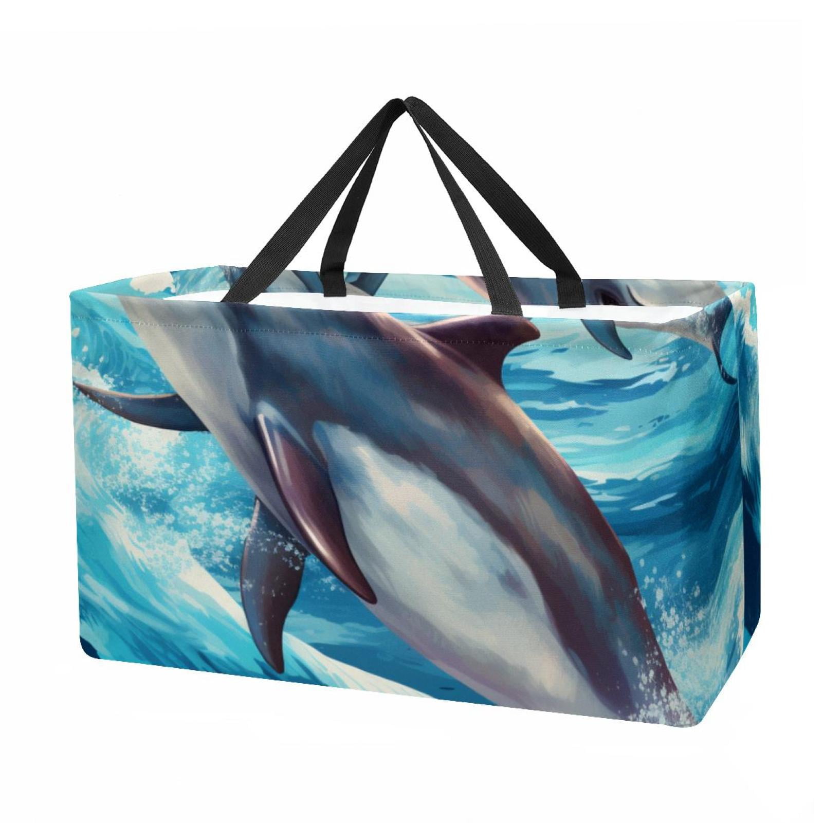 Dolphin Reusable Foldable Laundry Basket Large Capacity Oxford Cloth ...
