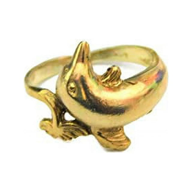 Dolphin Ring 14k Solid Yellow Gold!! - Walmart.com