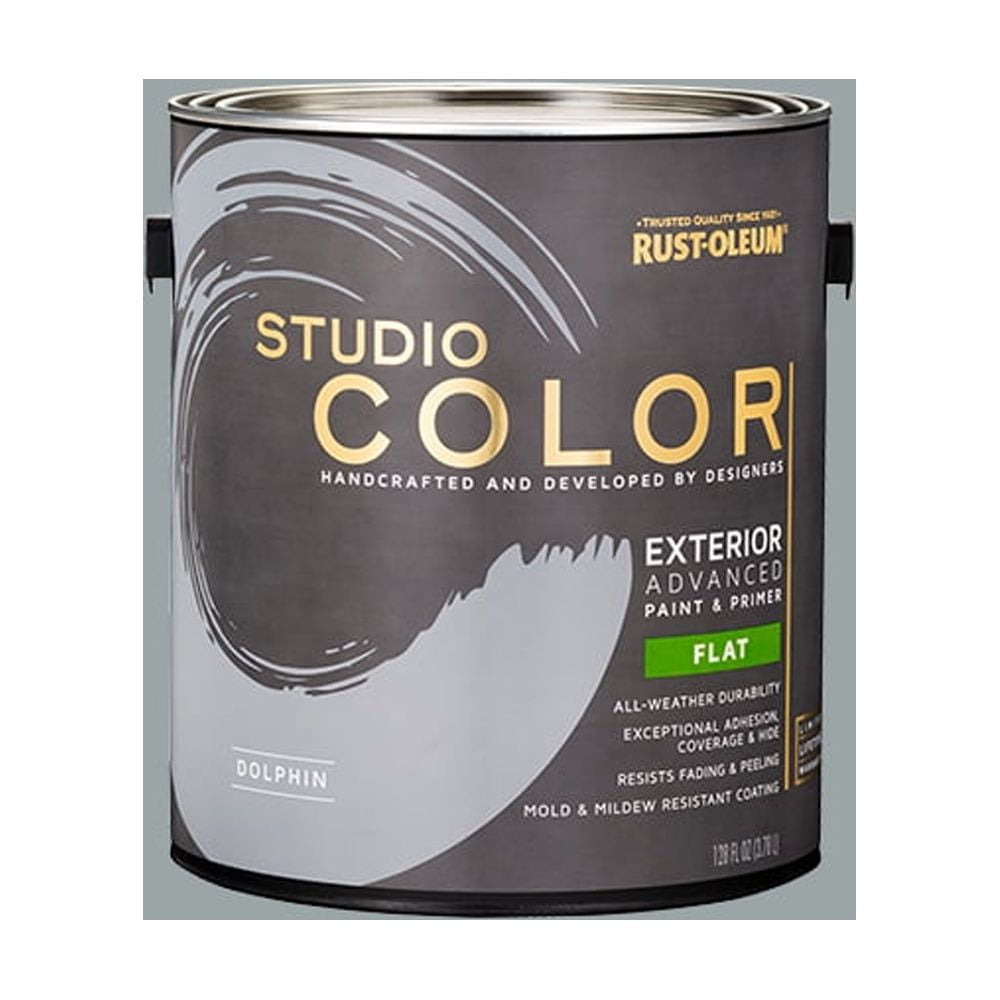Dolphin, Rust-Oleum Studio Color Paint + Primer Exterior Flat, Gallon ...