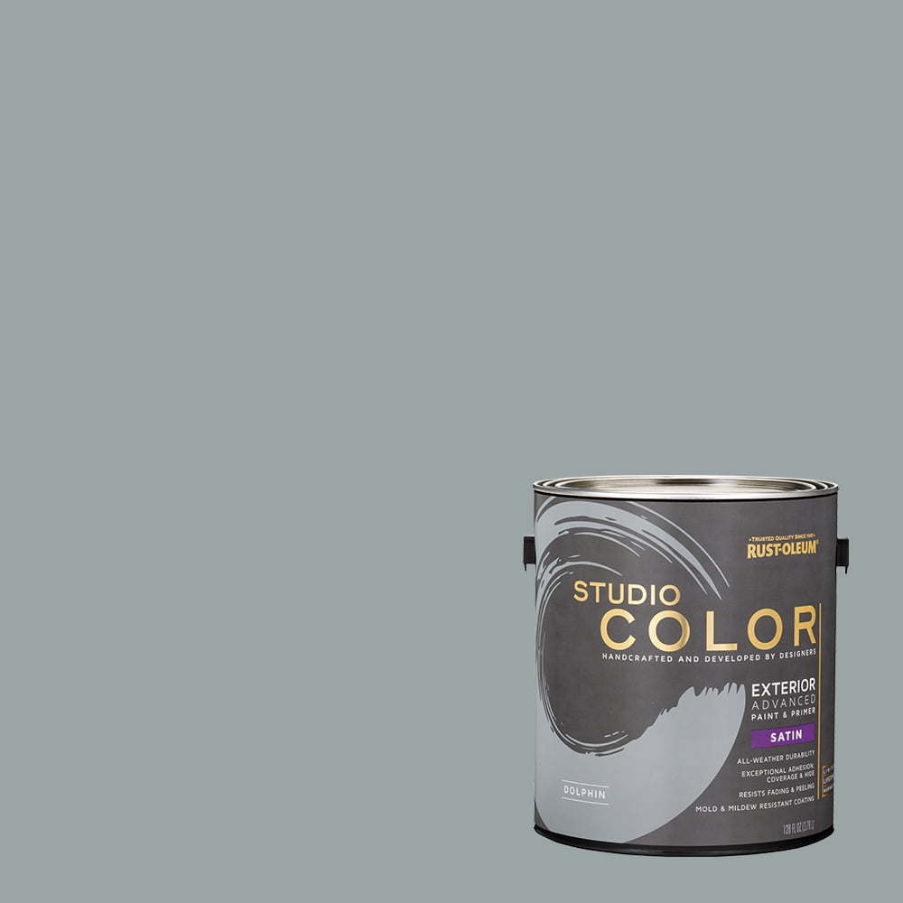 Dolphin, Rust-Oleum Studio Color Paint + Primer Exterior Satin, Gallon ...