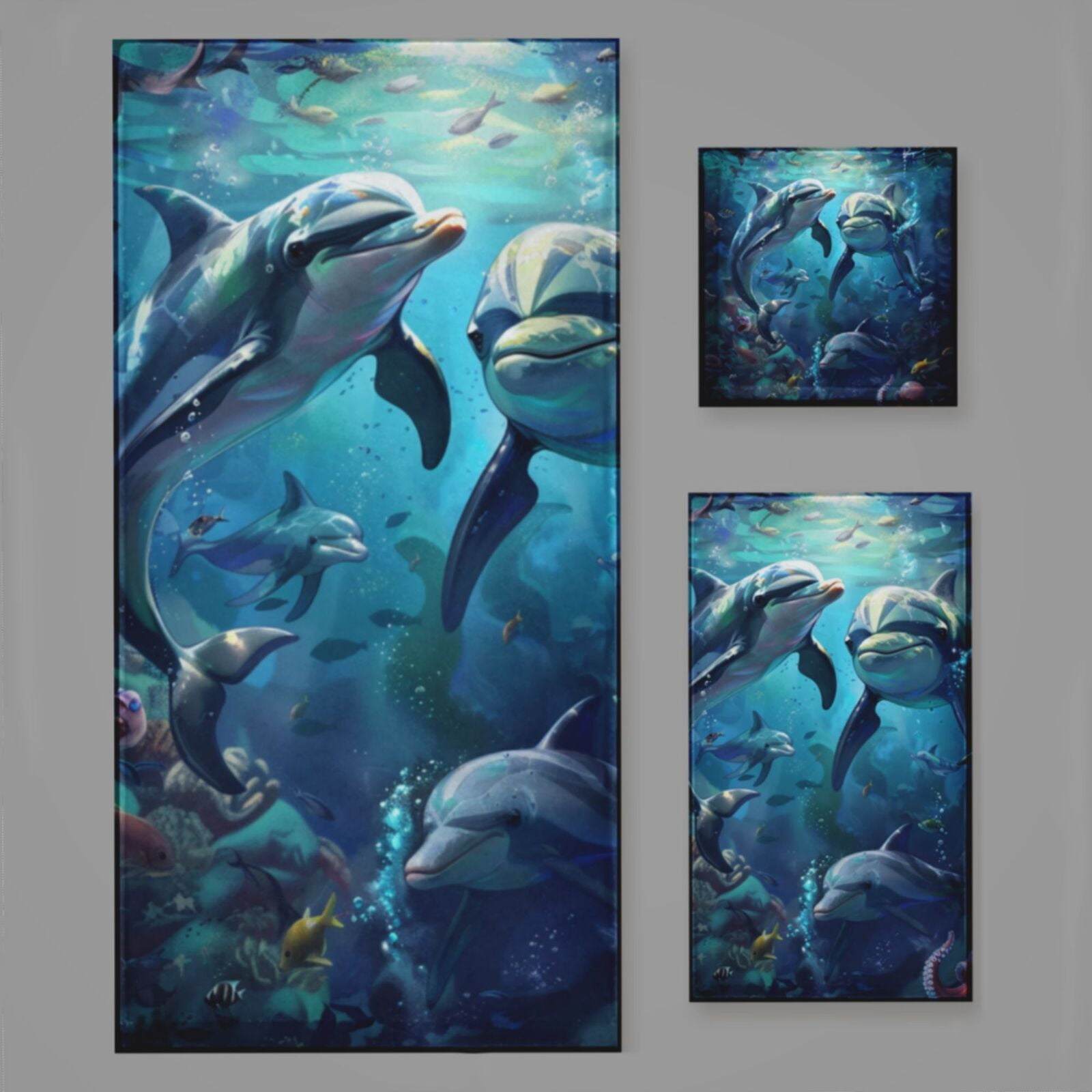 Dolphin Under The Sea Ocean Animals (22) Bath Towel Sets For Bathroom ...