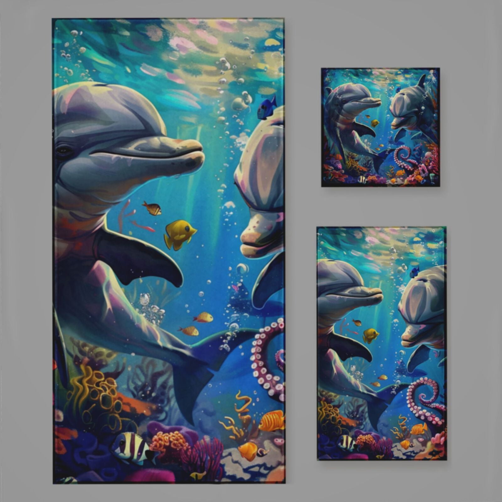 Dolphin Under The Sea Ocean Animals (45) Bath Towel Sets For Bathroom ...