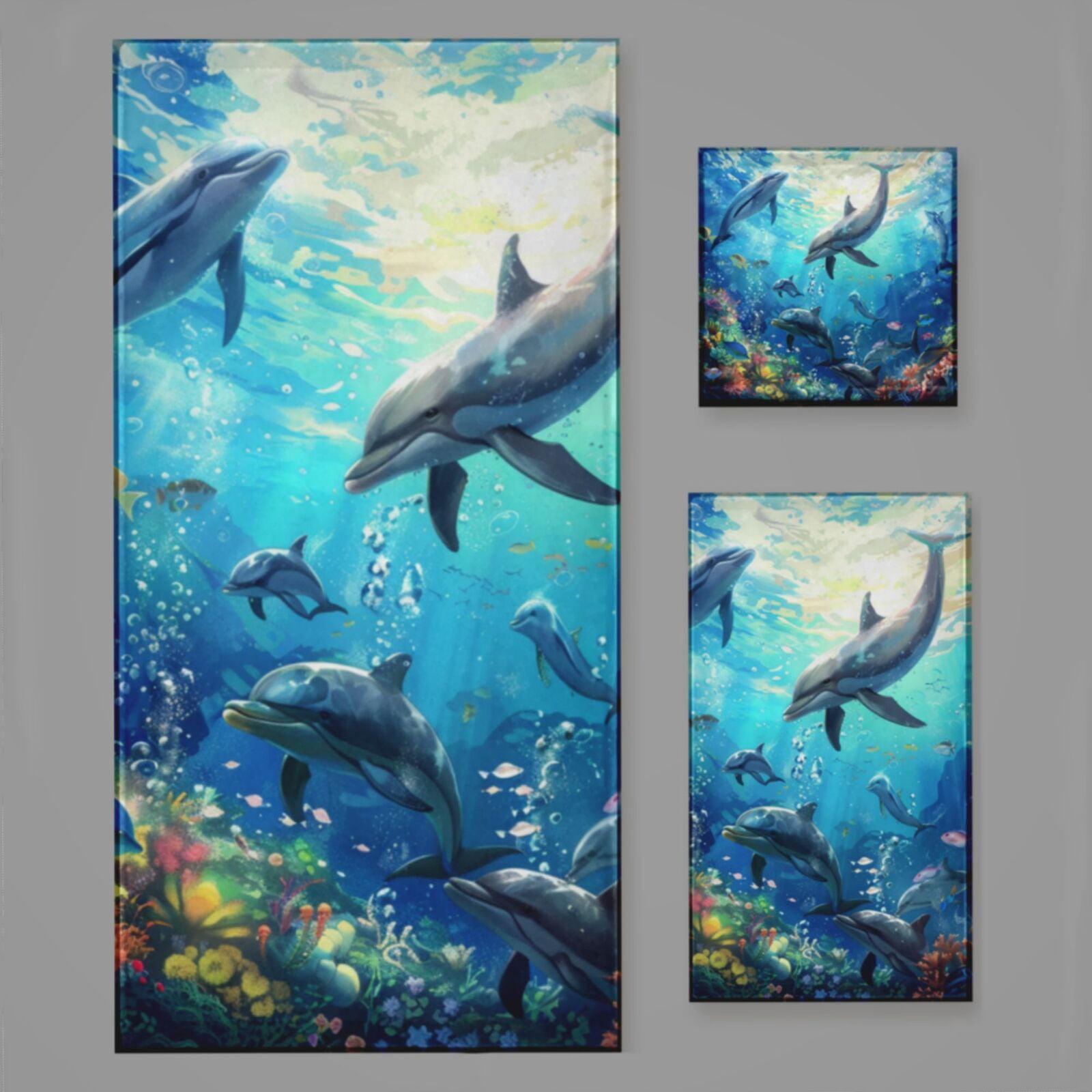 Dolphin Under The Sea Ocean Animals (97) Bath Towel Sets For Bathroom ...