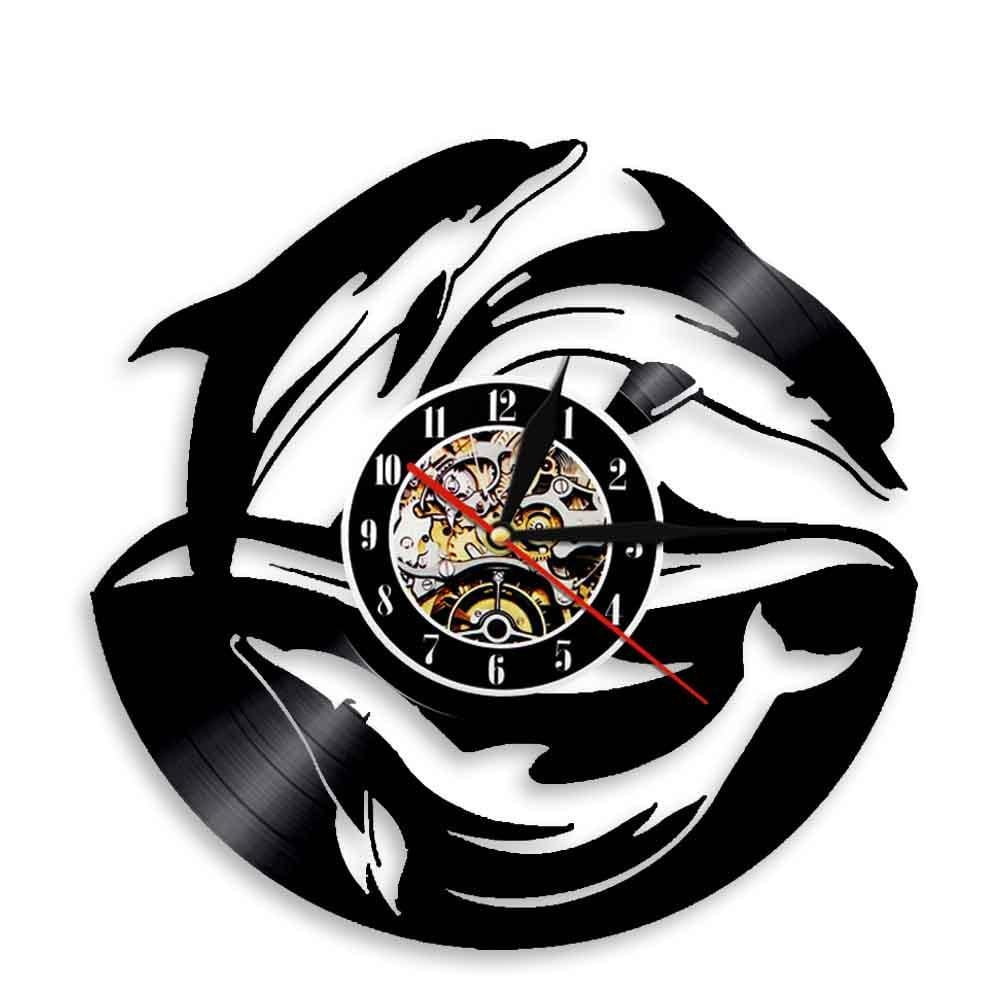 Dolphin Sea Ocean Life Animal Vinyl Record Wall Clock Underwater ...