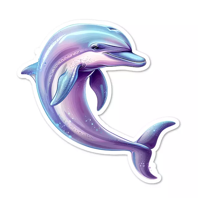 Dolphin, Sealife, Sticker, Water Resistant, Indoor Use,Phone Decal ...